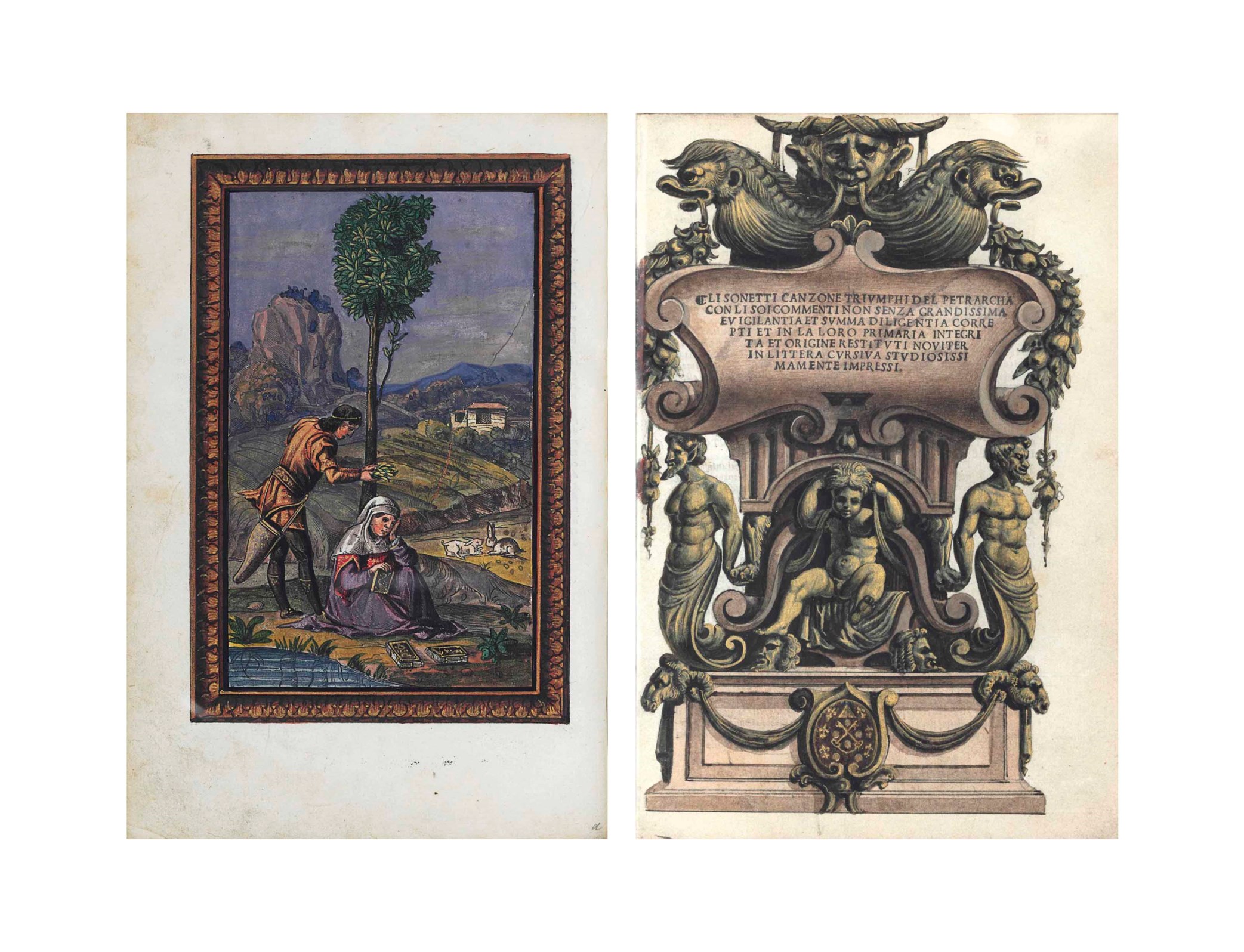 PETRARCA, Francesco. Li sonetti, canzone, triumphi. Venice: Gregorio de ...