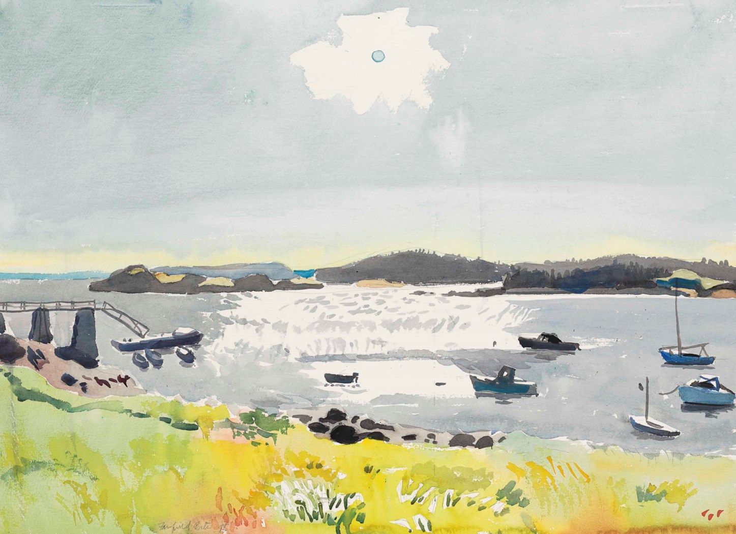 Fairfield Porter (1907-1975) , Morning Sun over the Harbor | Christie's