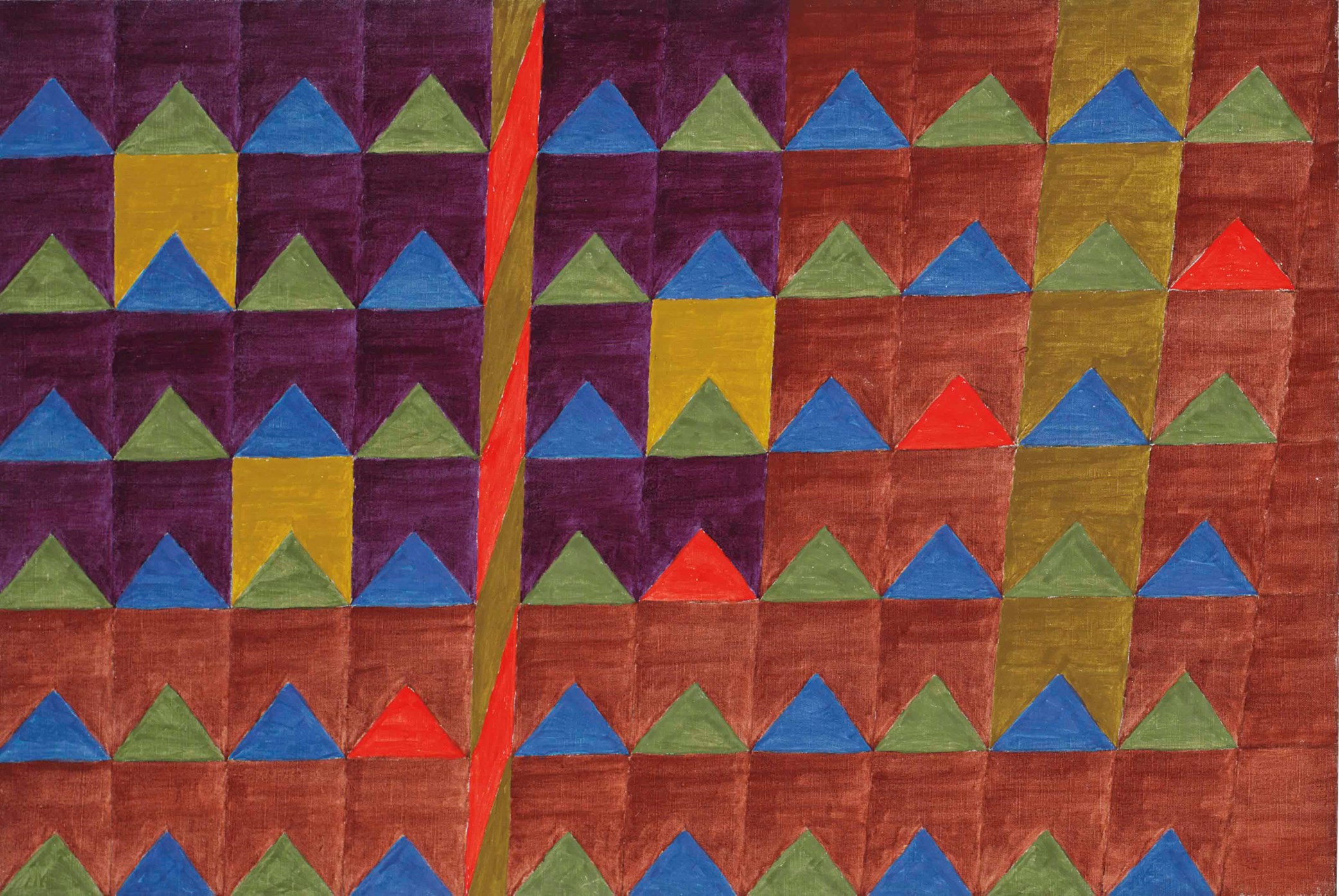 Alfredo Volpi (Brazilian 1896-1988) , Bandeirinhas com mastro (No. 2133 ...