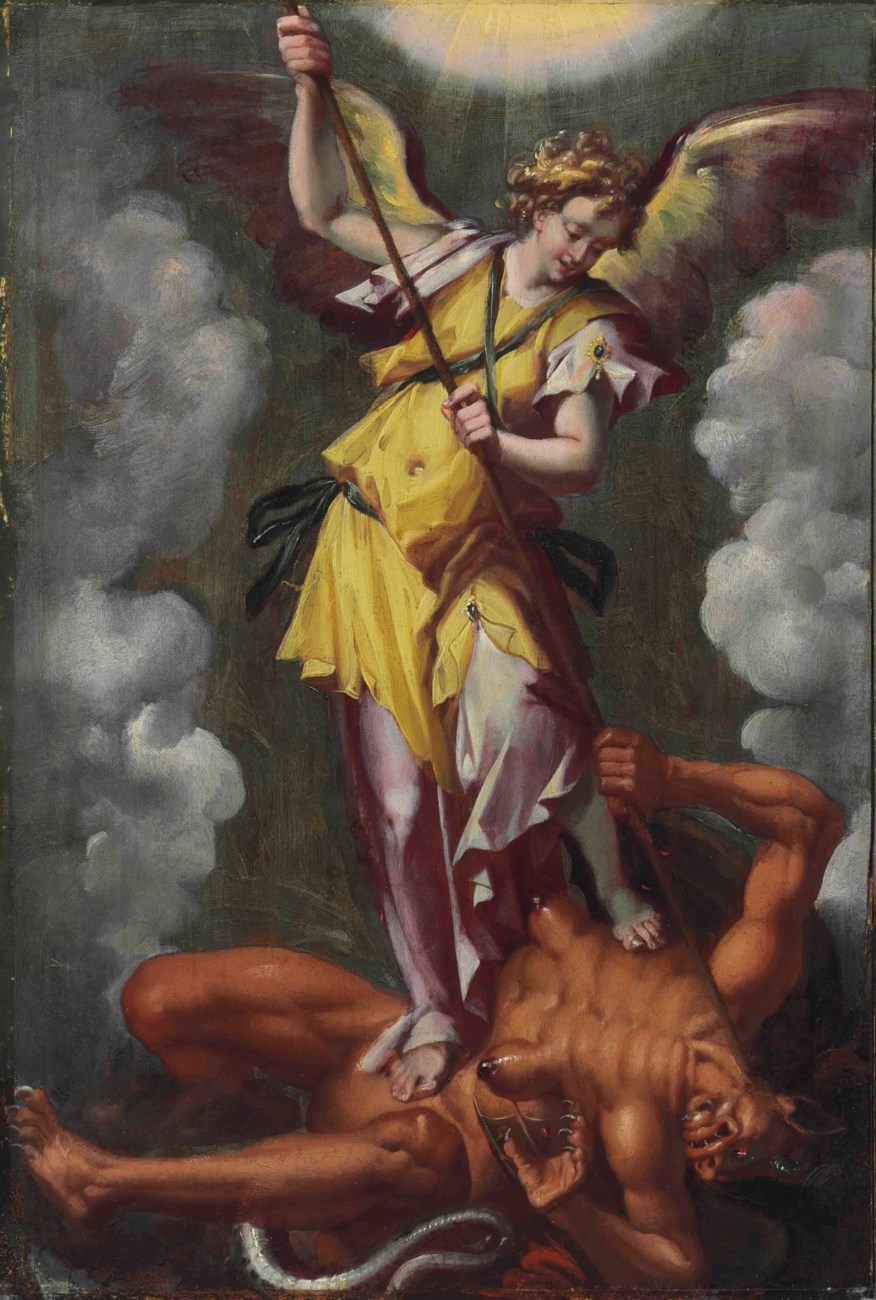 Prague School, 1590s , Saint Michael Vanquishing the Devil | Christie's