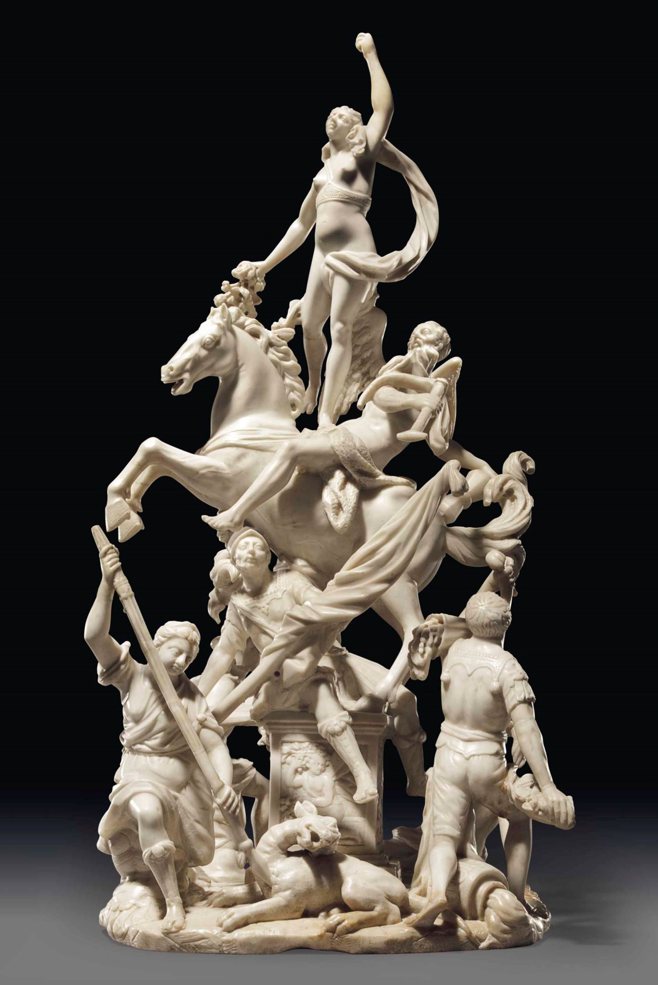 A WHITE MARBLE GROUP OF THE TRIUMPH OF TRUTH OVER CALUMNY , BY AGOSTINO ...