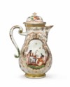 A MEISSEN PORCELAIN CHINOISERIE COFFEE-POT AND A COVER