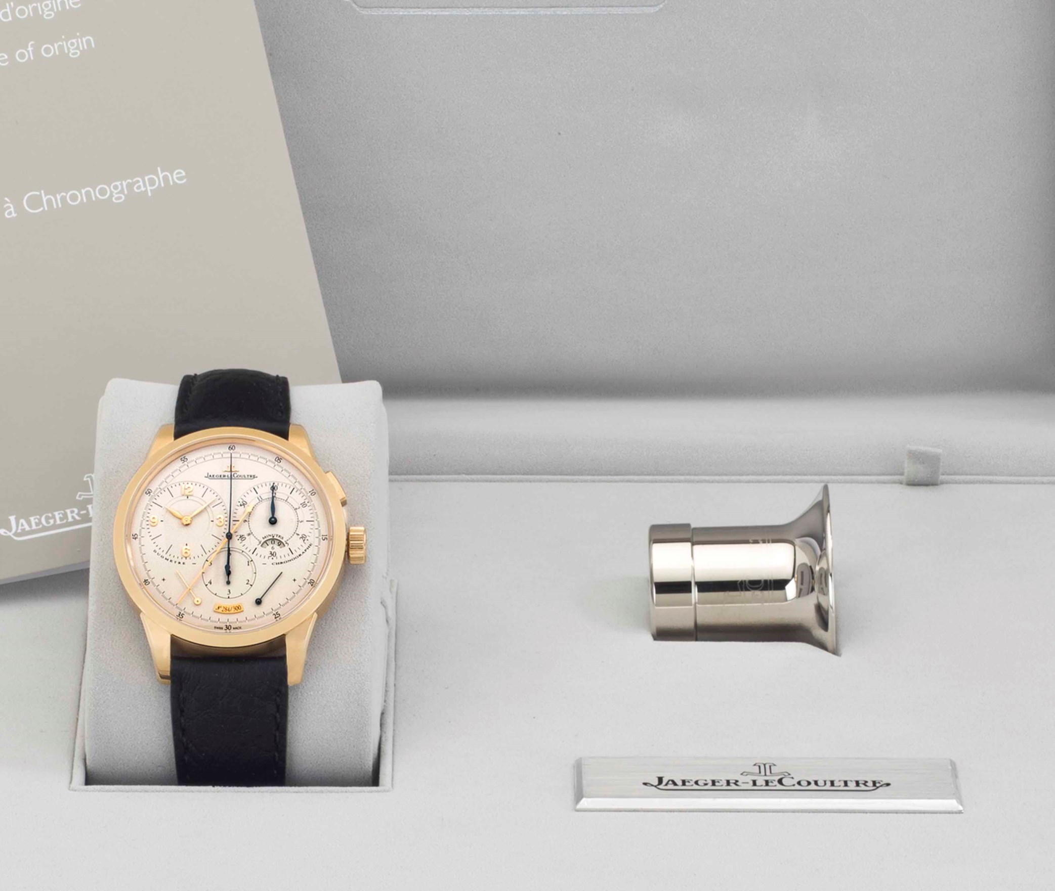 Jaeger-LeCoultre. A Limited Edition 18k Gold Chronograph Wristwatch ...
