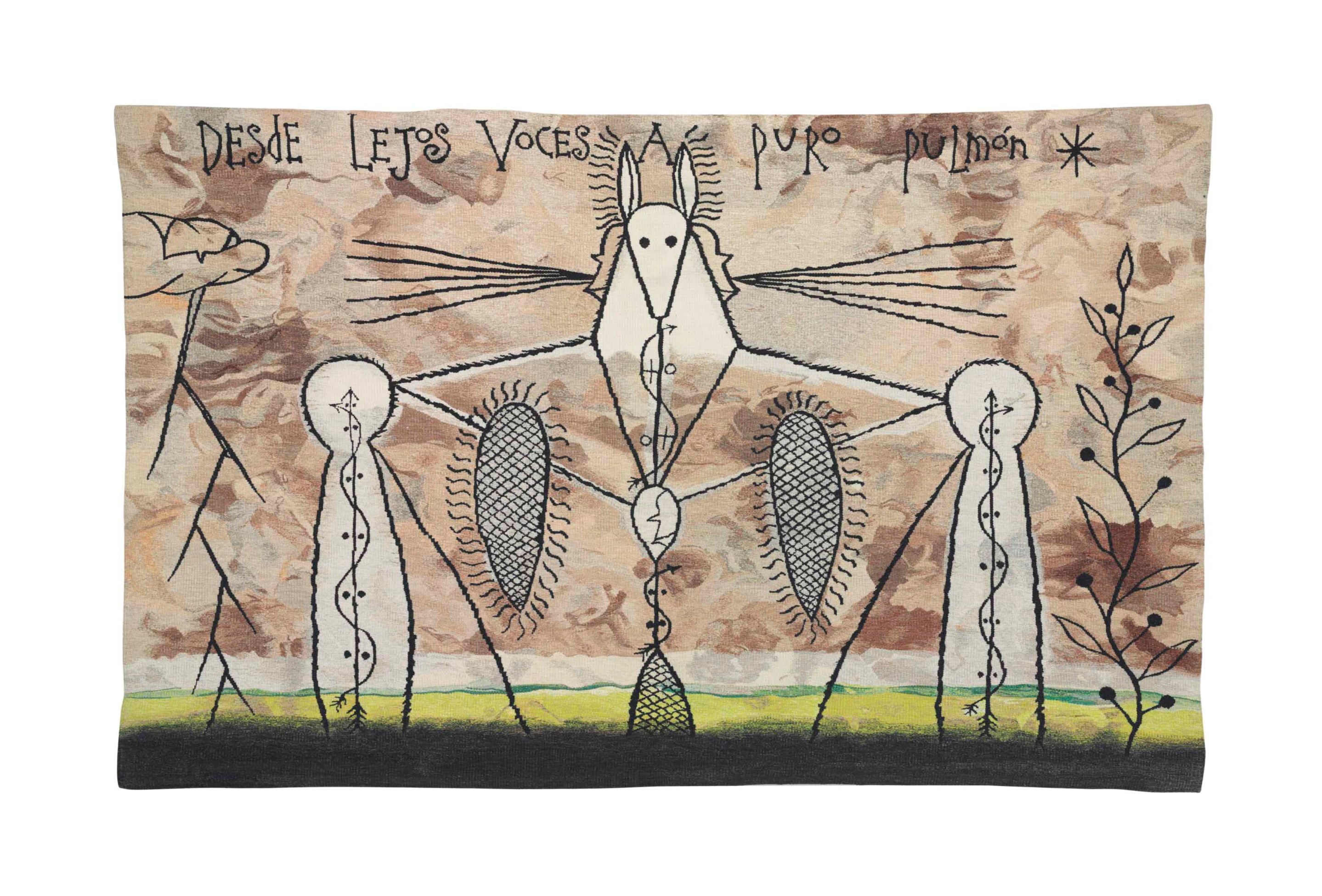 José Bedia (Cuban, b. 1959) , Desde lejos voces a puro pulmón | Christie's