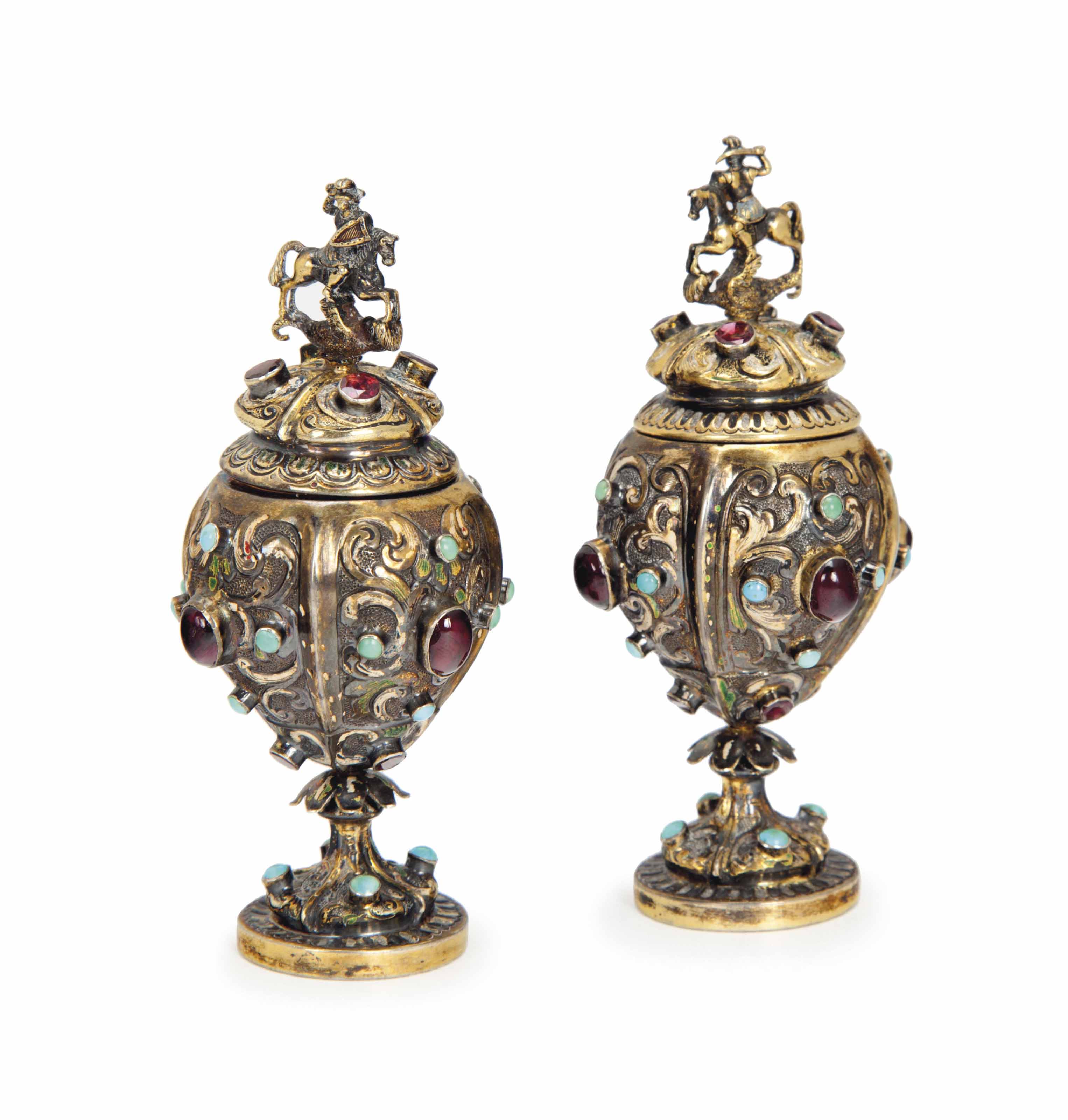 A GERMAN IVORY SILVER-GILT TANKARD WITH HINGED COVER, , 19TH CENTURY ...