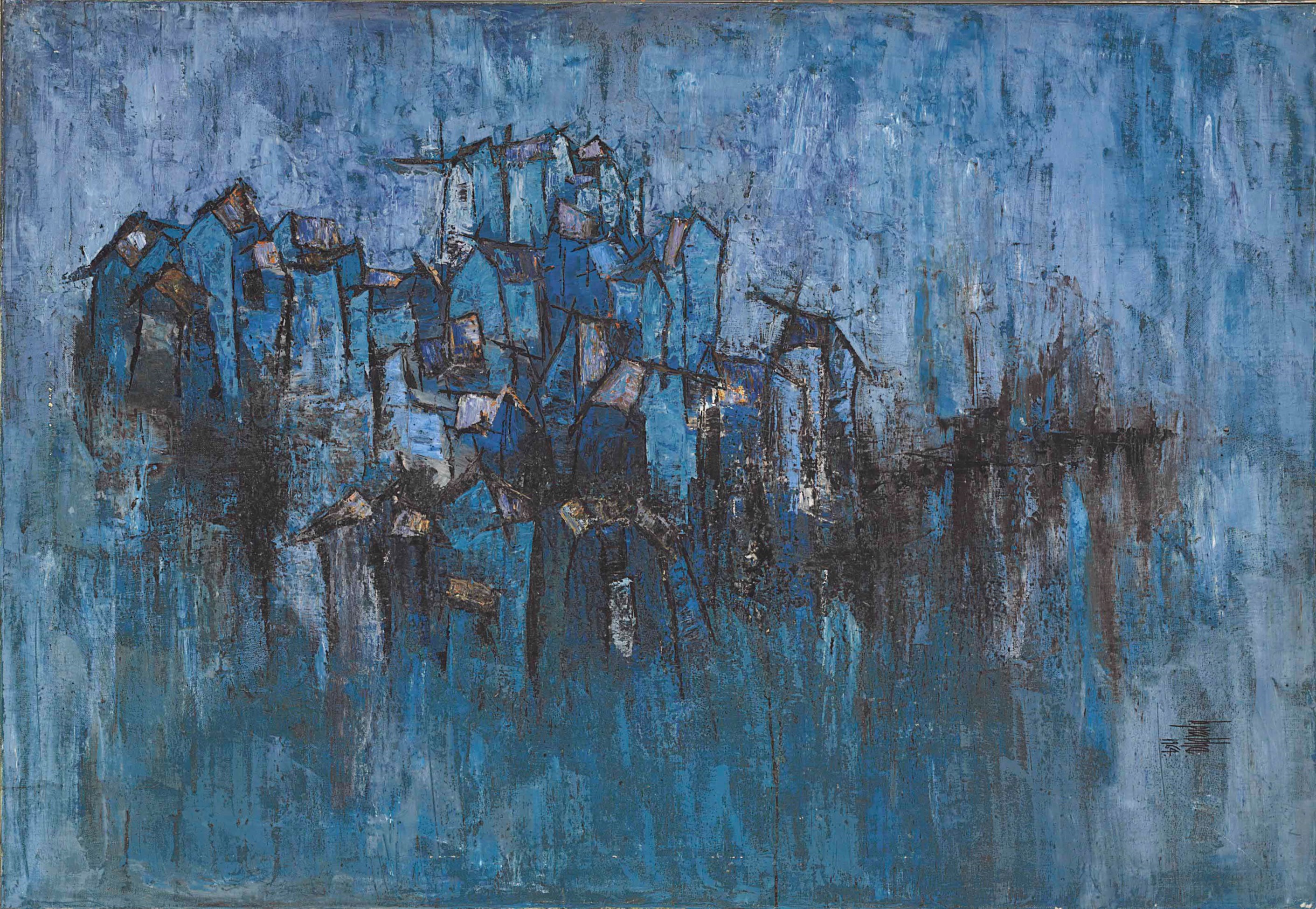 B. PRABHA (1933-2001) , Untitled (Houses) | Christie's