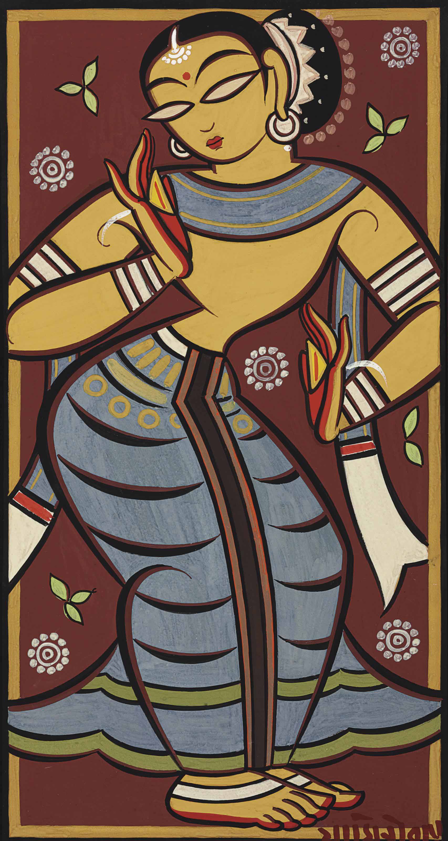 JAMINI ROY (1887-1972) , Untitled (Dancing Yogini) | Christie's