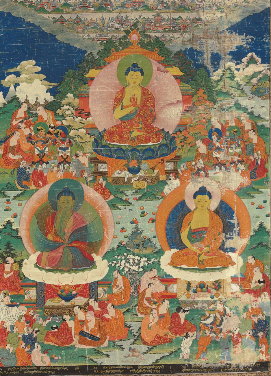 A thangka with three Miracles of the Buddha , TIBET, 18TH CENTURY ...