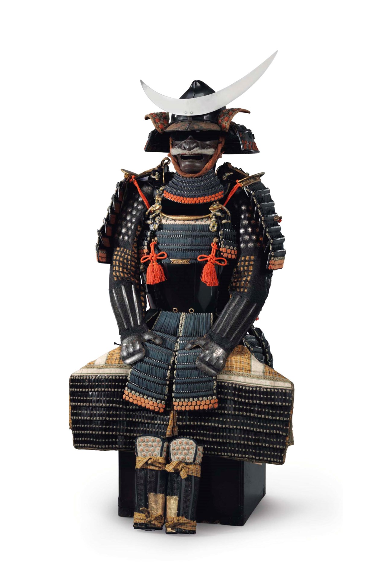 Black lacquered dark blue-laced gomai-do gusoku (armor) , EDO PERIOD ...