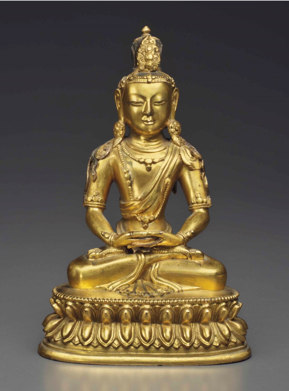 A GILT-BRONZE FIGURE OF AMITAYUS , 18TH CENTURY | Christie's