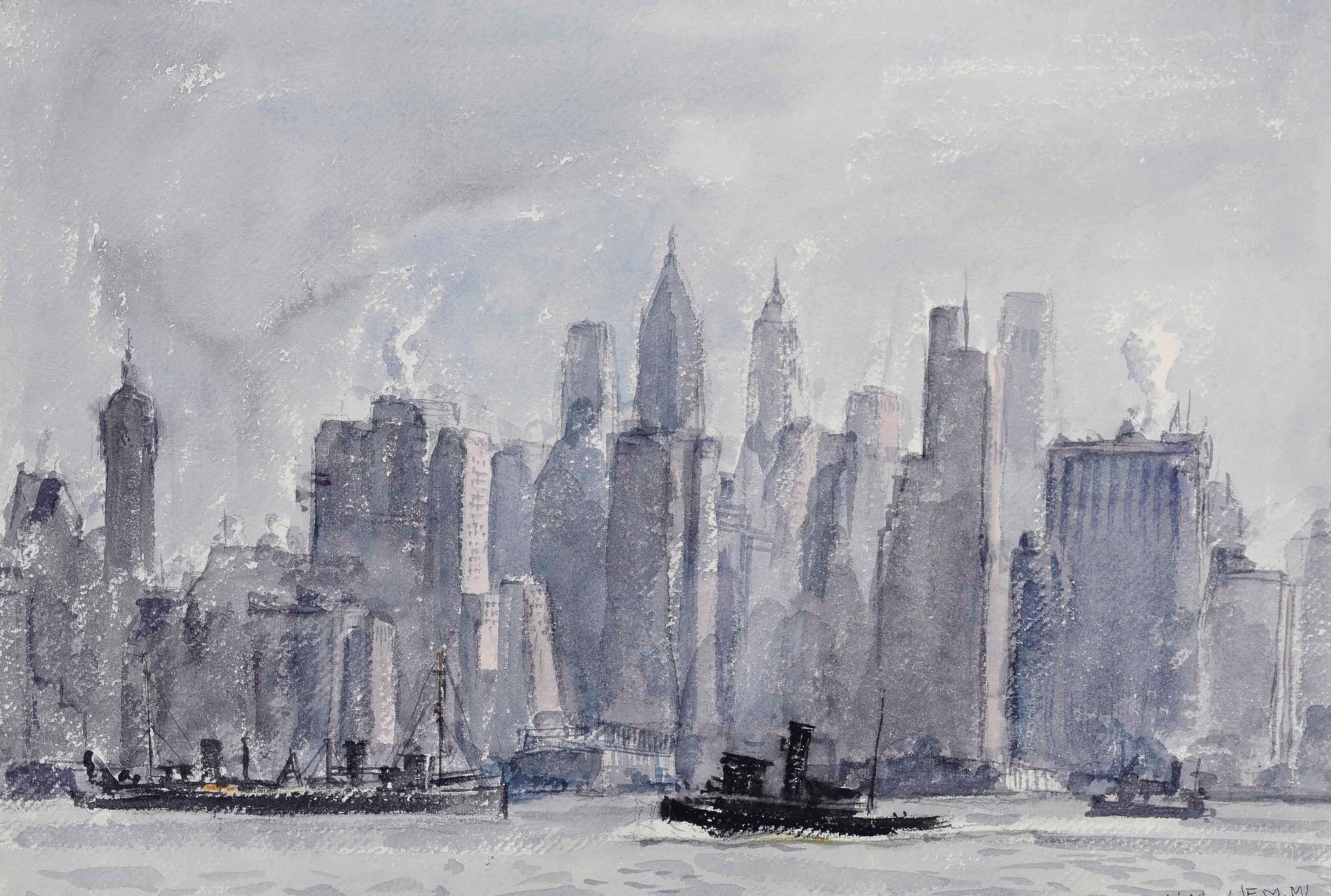 Reginald Marsh (American, 1898-1954) , Manhattan Skyline | Christie's