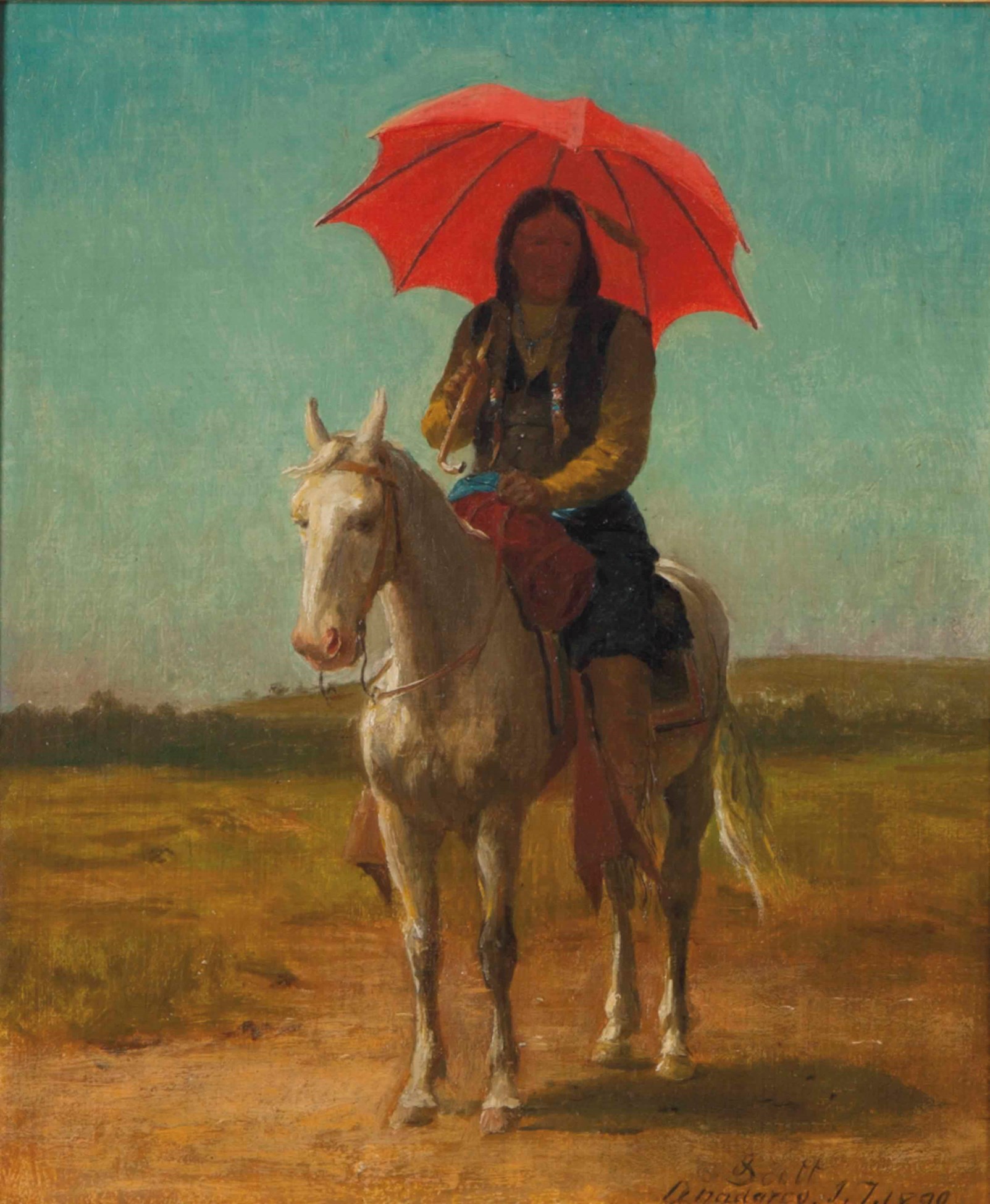 Julian Scott (American, 1846-1901) , Horseman, Anadarko, Oklahoma ...