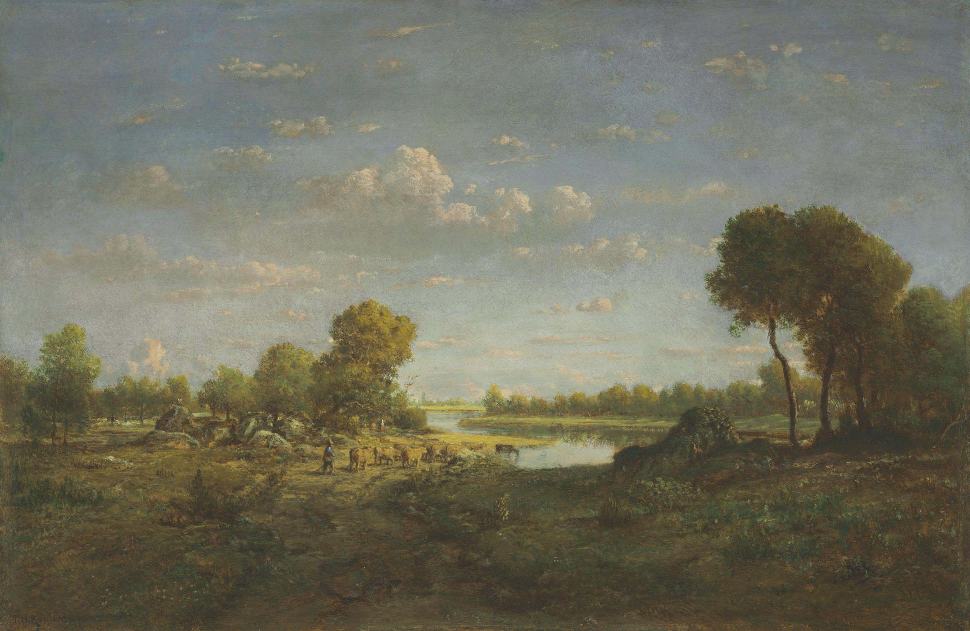 Pierre-Étienne-Théodore Rousseau (French, 1812-1867) , Berger ...