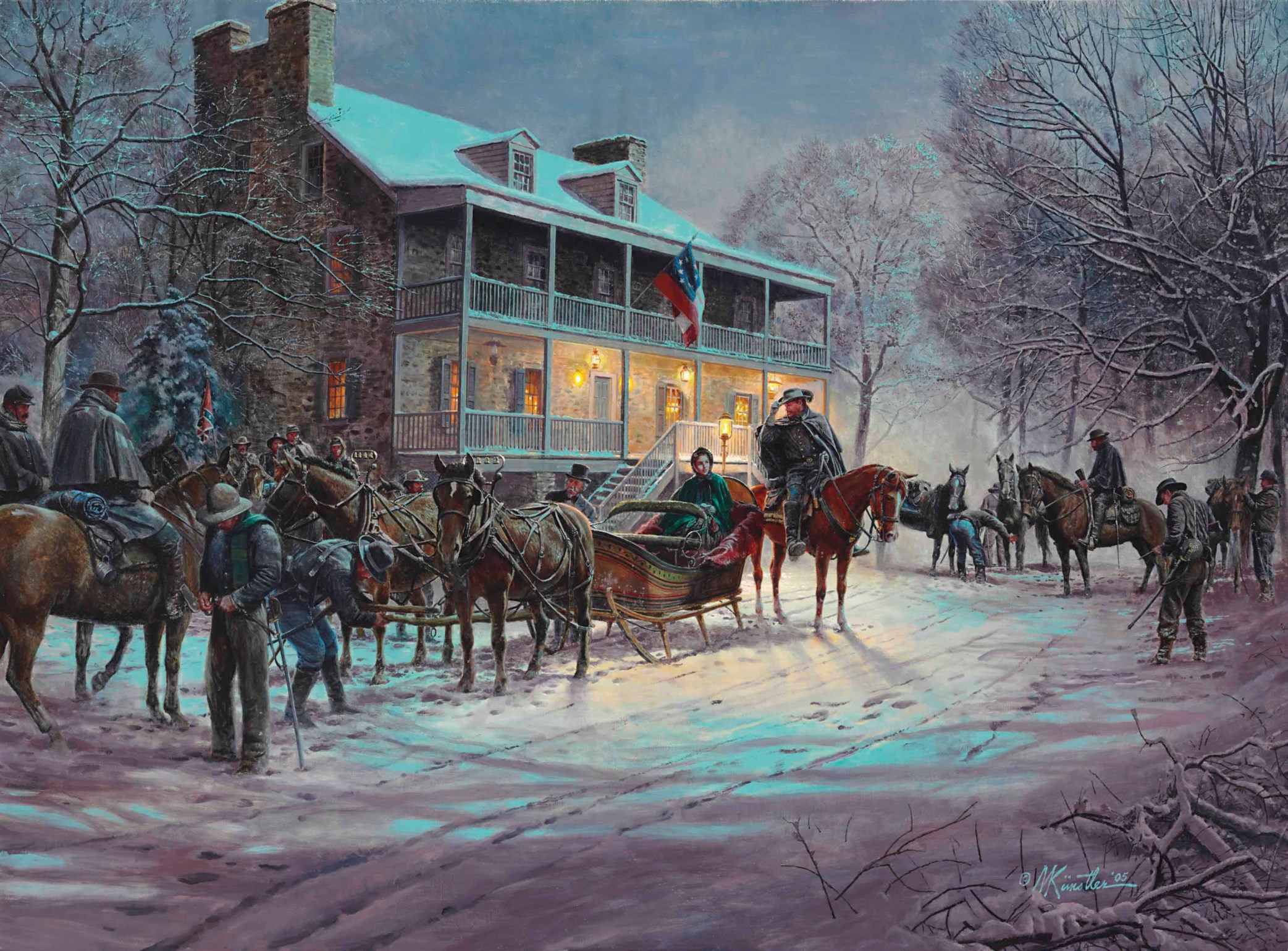 Mort Künstler (b. 1931) , Brief Encounter, Middleburg, Virginia ...