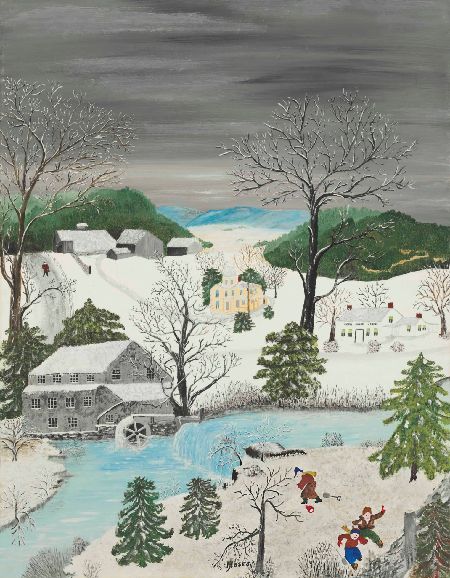 Anna Mary Robertson 'Grandma' Moses (1860-1961) , Taking Leg Bale for ...