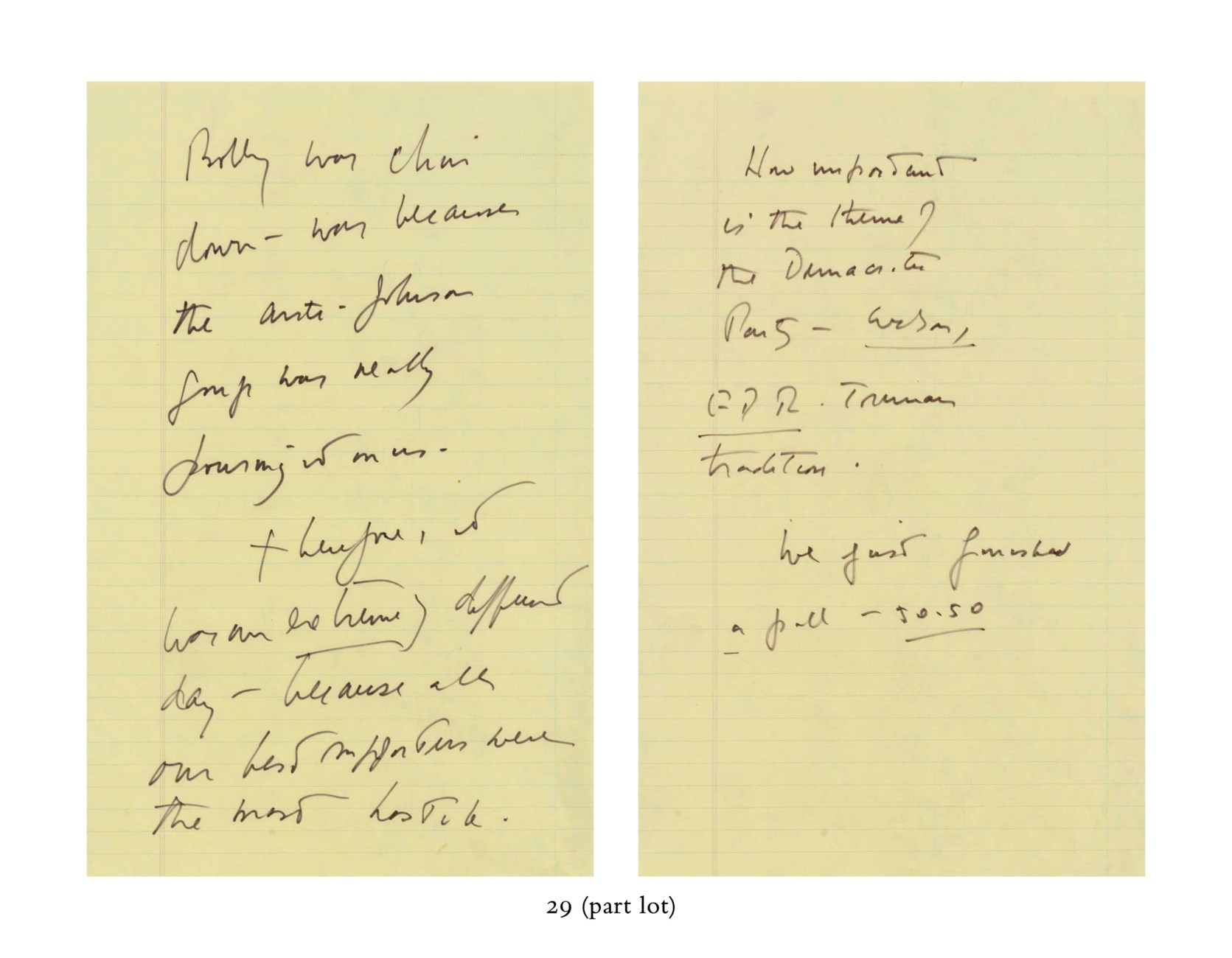 KENNEDY, John F. (1917-1963), President. A collection of 70 pages of ...