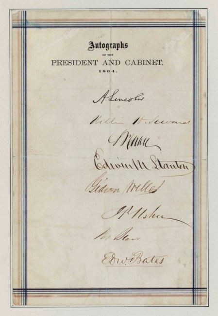 LINCOLN, Abraham. Signature ("A.Lincoln") as President, at the top of a ...