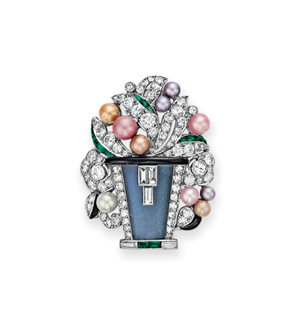 AN ART DECO DIAMOND AND MULTI-GEM BROOCH, BY MAUBOUSSIN | Christie's