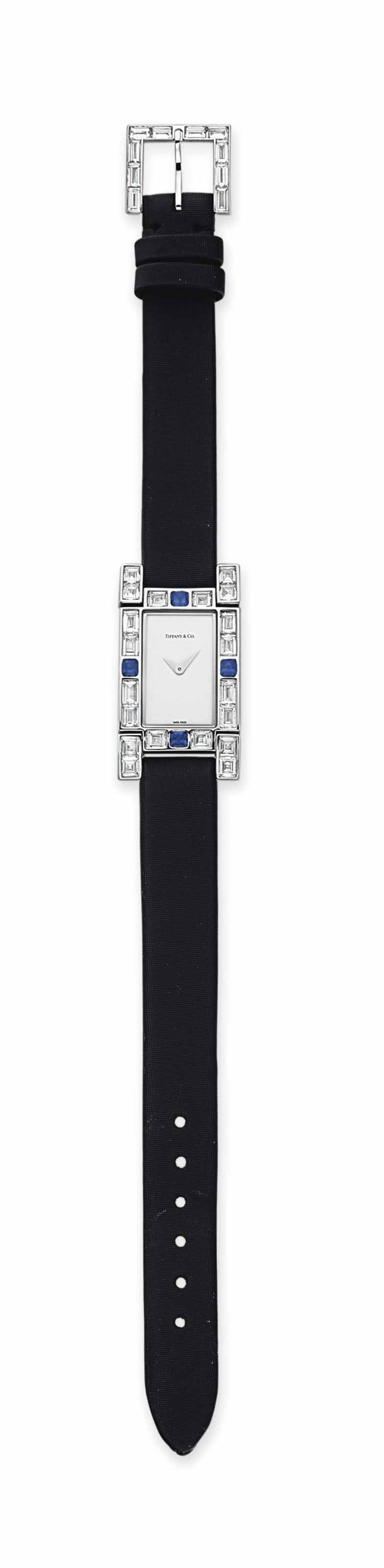 A DIAMOND AND SAPPHIRE "LUCIDA" WRISTWATCH, BY TIFFANY & CO.