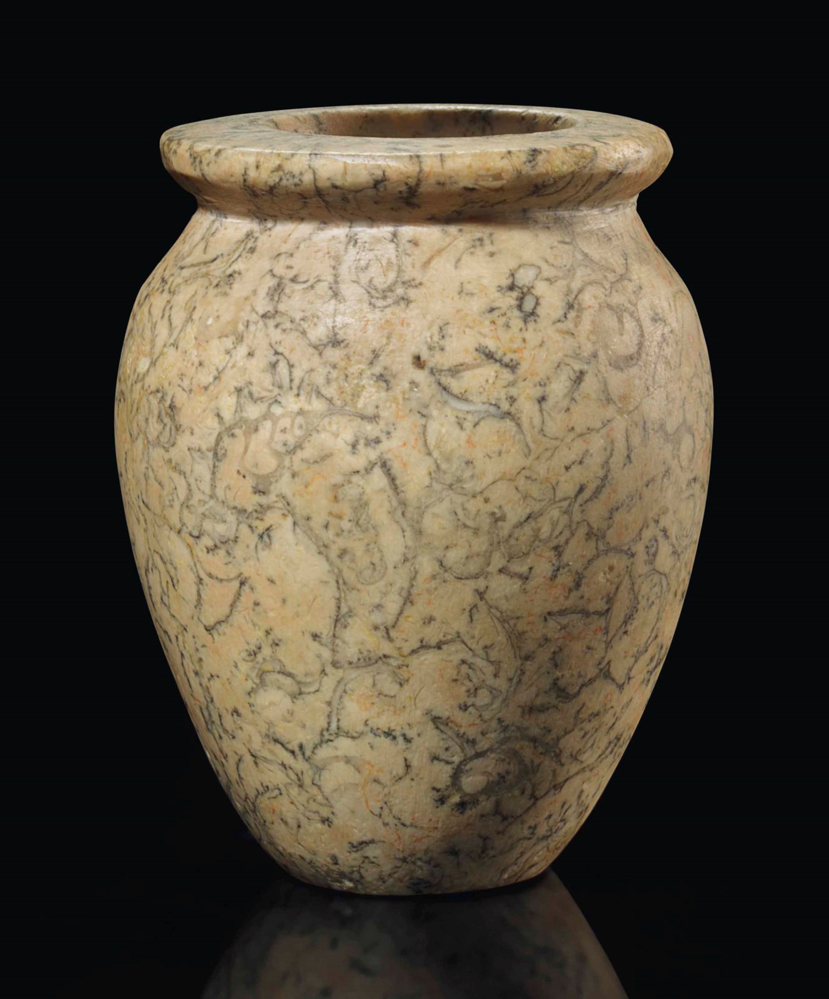 AN EGYPTIAN TUFFACEOUS LIMESTONE JAR , EARLY DYNASTIC PERIOD, 1ST-2ND ...
