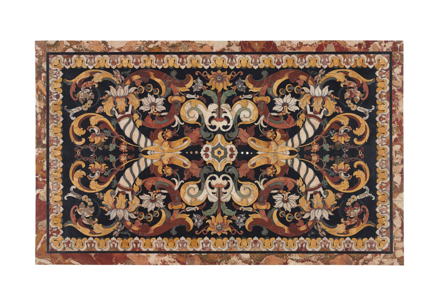 AN ITALIAN SPECIMEN MARBLE TABLE TOP , THE CENTRAL PANEL 19TH CENTURY ...