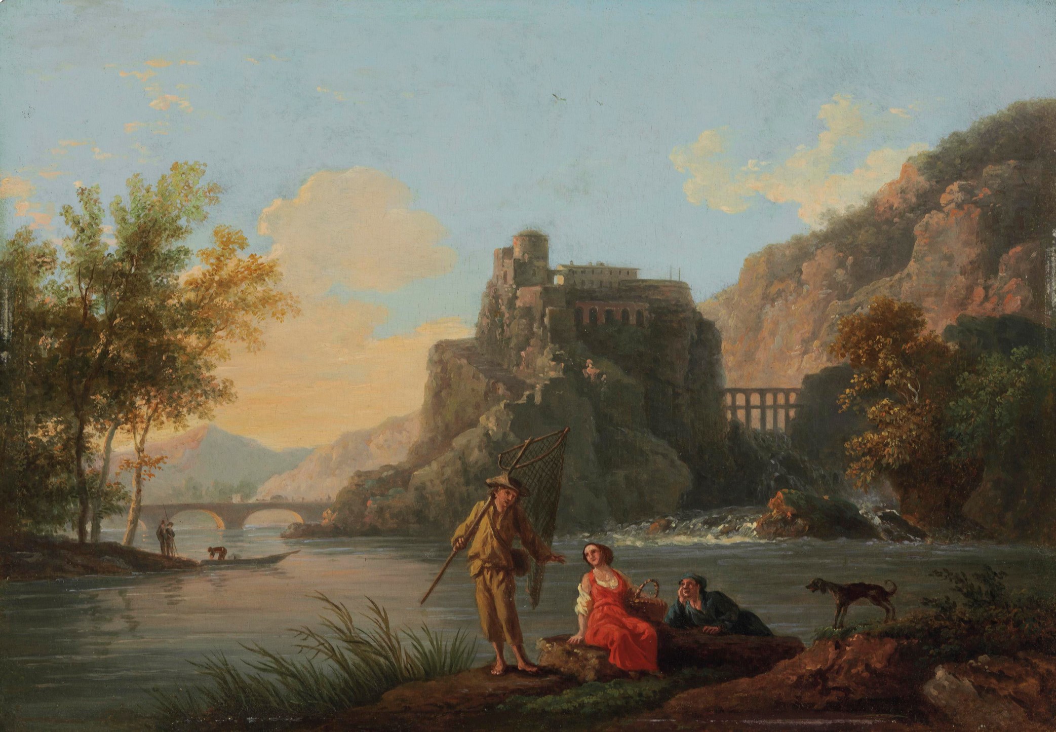 Pierre Joseph Wallaert (Lille 1753-1812 Paris) , A river landscape with ...