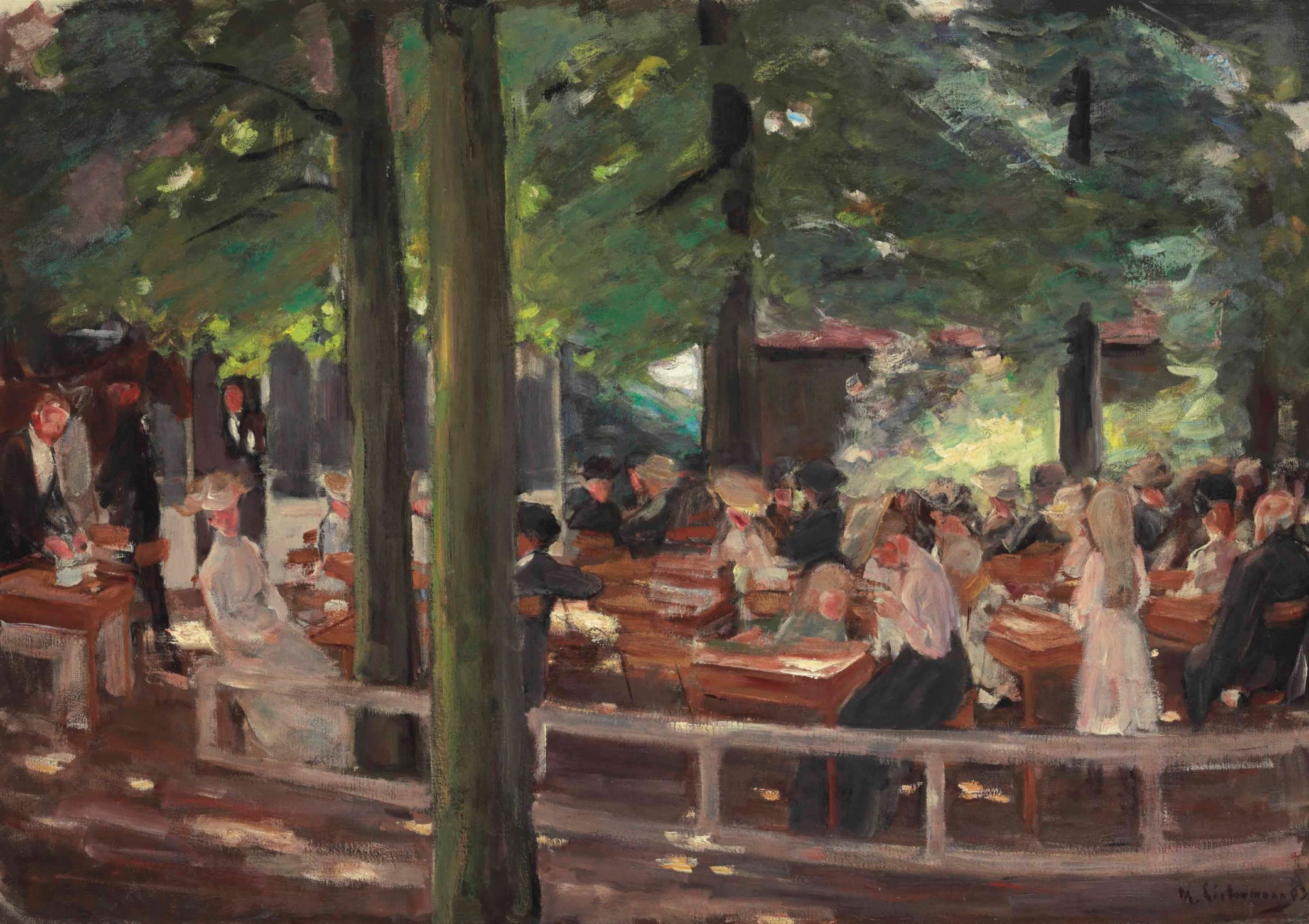 Max Liebermann (1847-1935) , Biergarten in Laren--Studie | Christie's