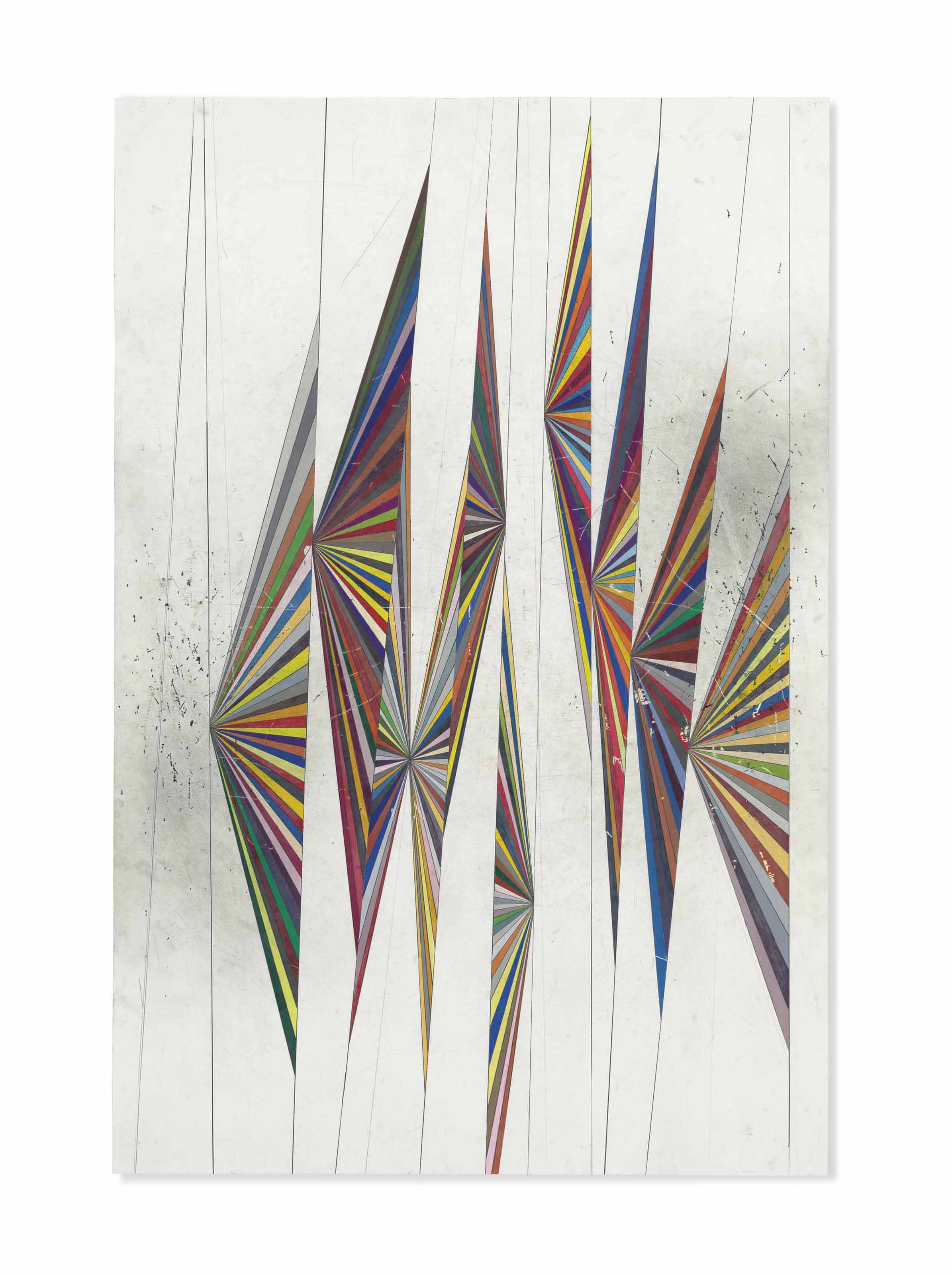 Mark Grotjahn (B. 1968) , Untitled (Colored Butterfly White Background ...