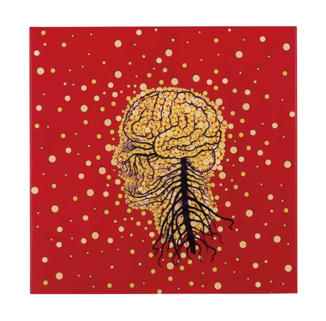 Fred Tomaselli (b. 1956), Red Head | Christie's