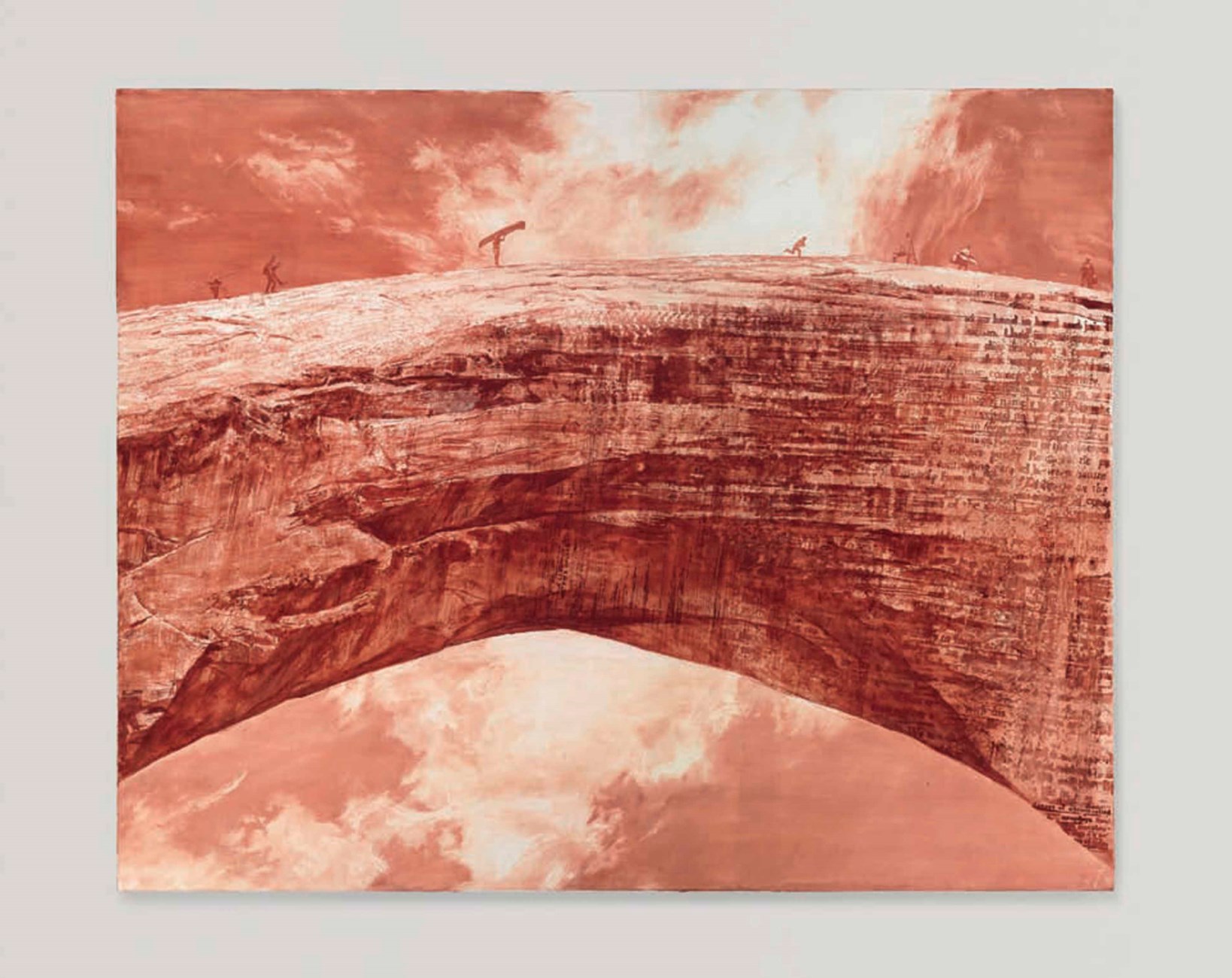 Mark Tansey (b. 1949), Bridge Over the Cartesian Gap | Christie's