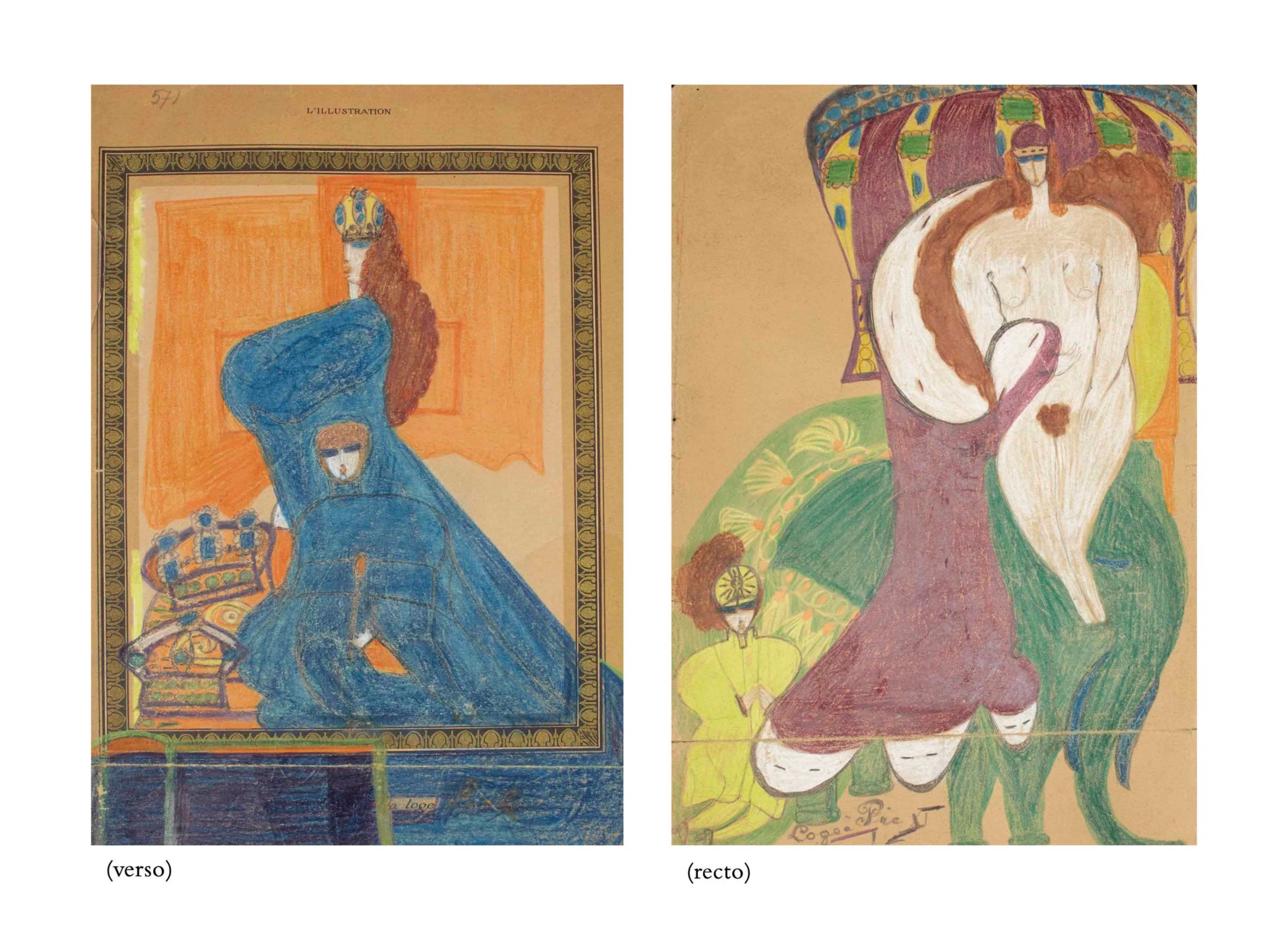 Aloïse Corbaz (1886-1964) , Loge à Pie XI (recto/verso) | Christie's