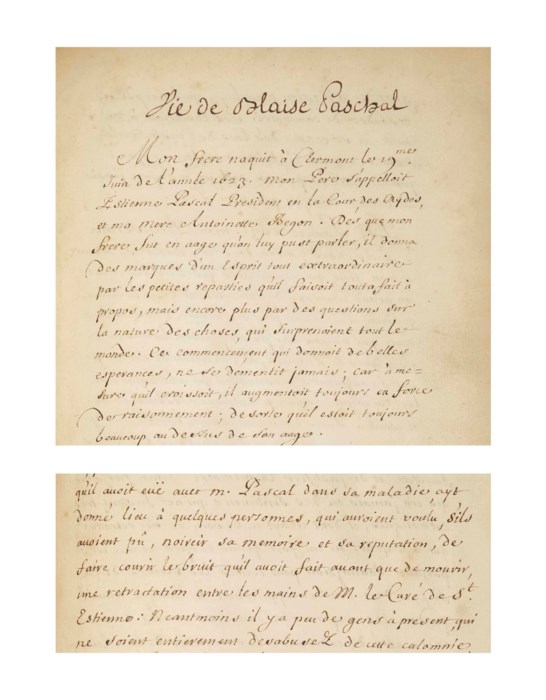 [Blaise PASCAL (1623-1662)] -- Gilberte PÉRIER (1620-1687). Vie de ...