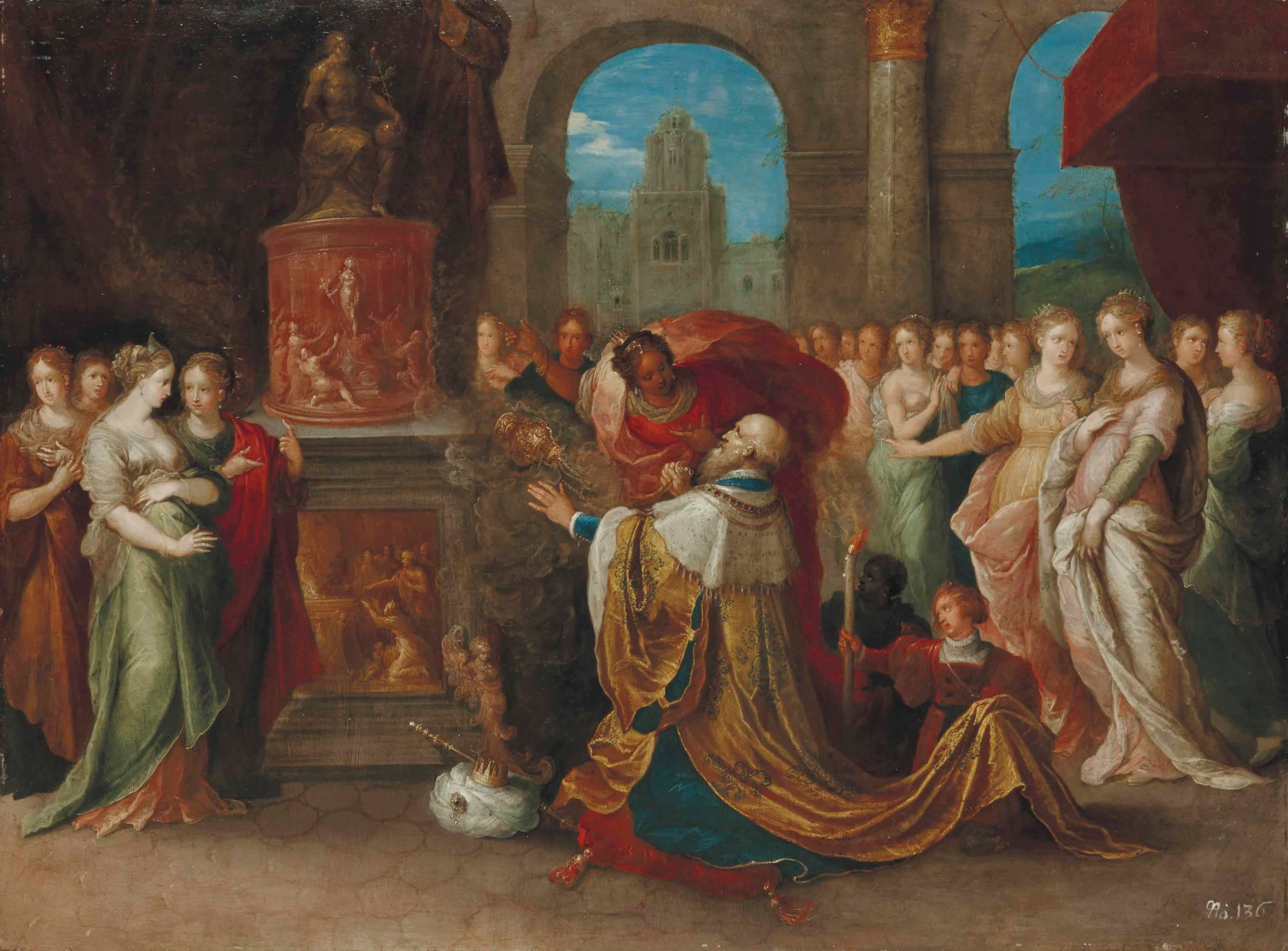 FRANS FRANCKEN II (ANVERS 1581-1642) , L'idolâtrie de Salomon | Christie's