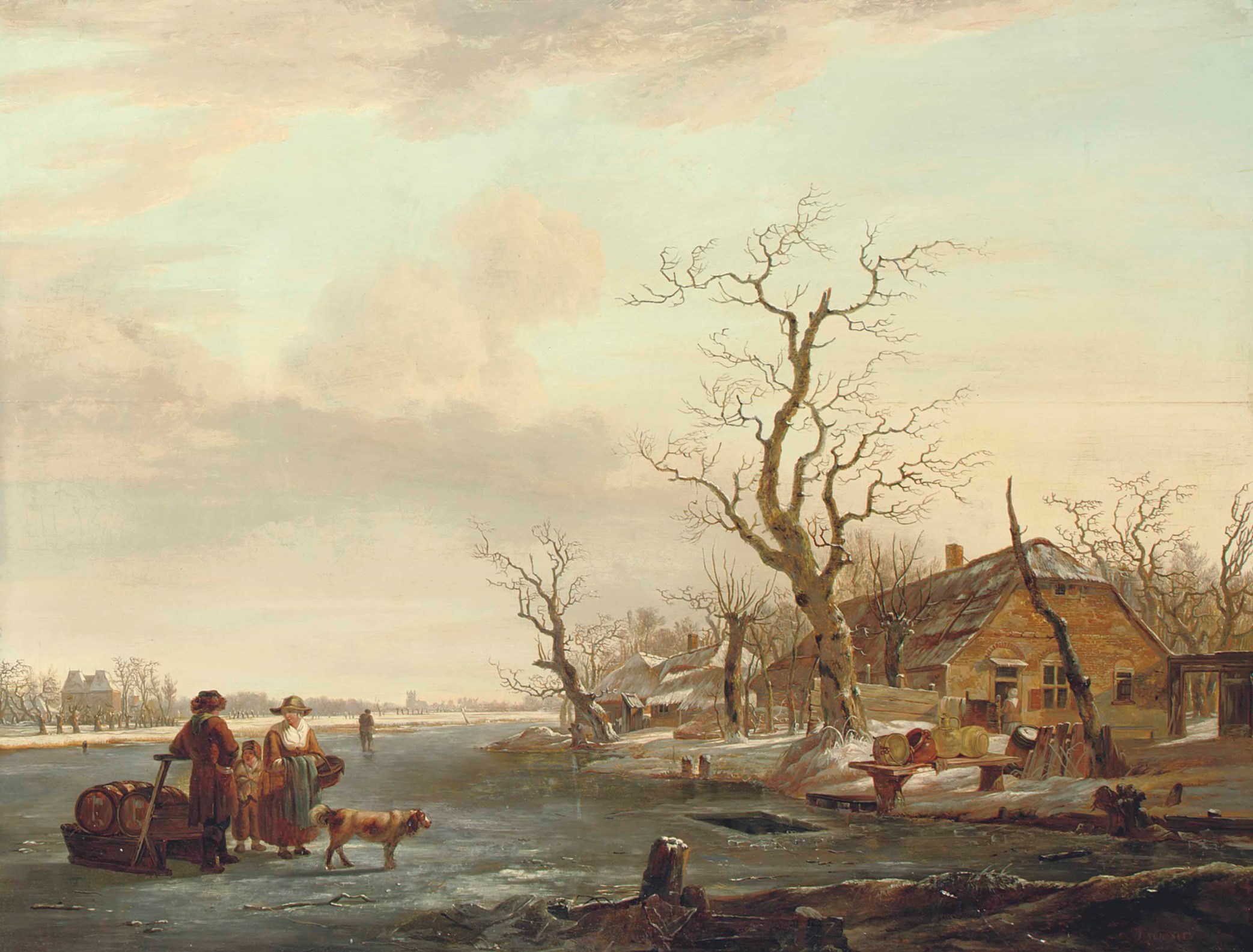 Attributed to Jacob van Strij (Dordrecht 1756-1815) , A view of ...