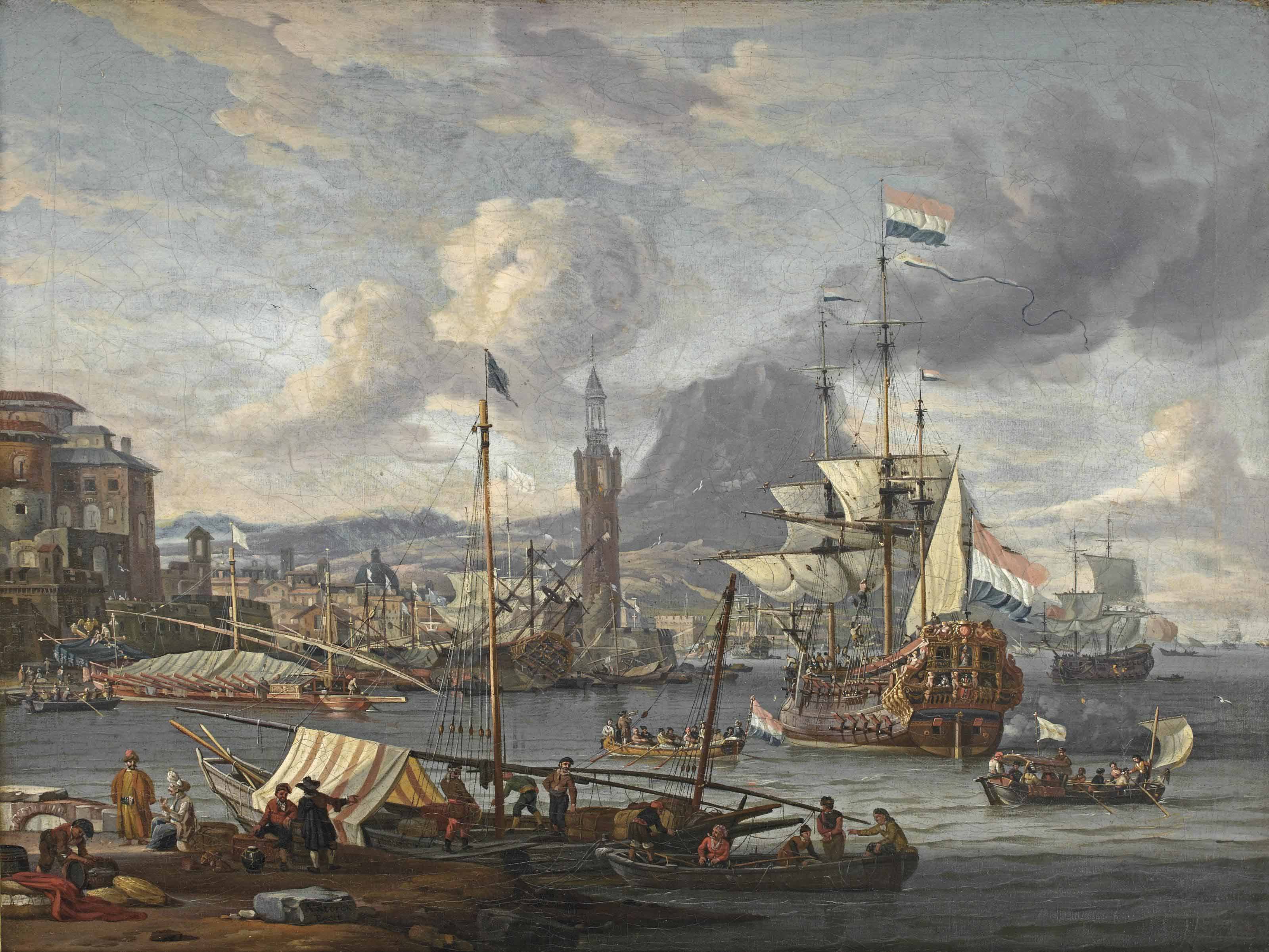 Abraham Storck and Studio (Amsterdam 1644-1708) , A capriccio of a ...