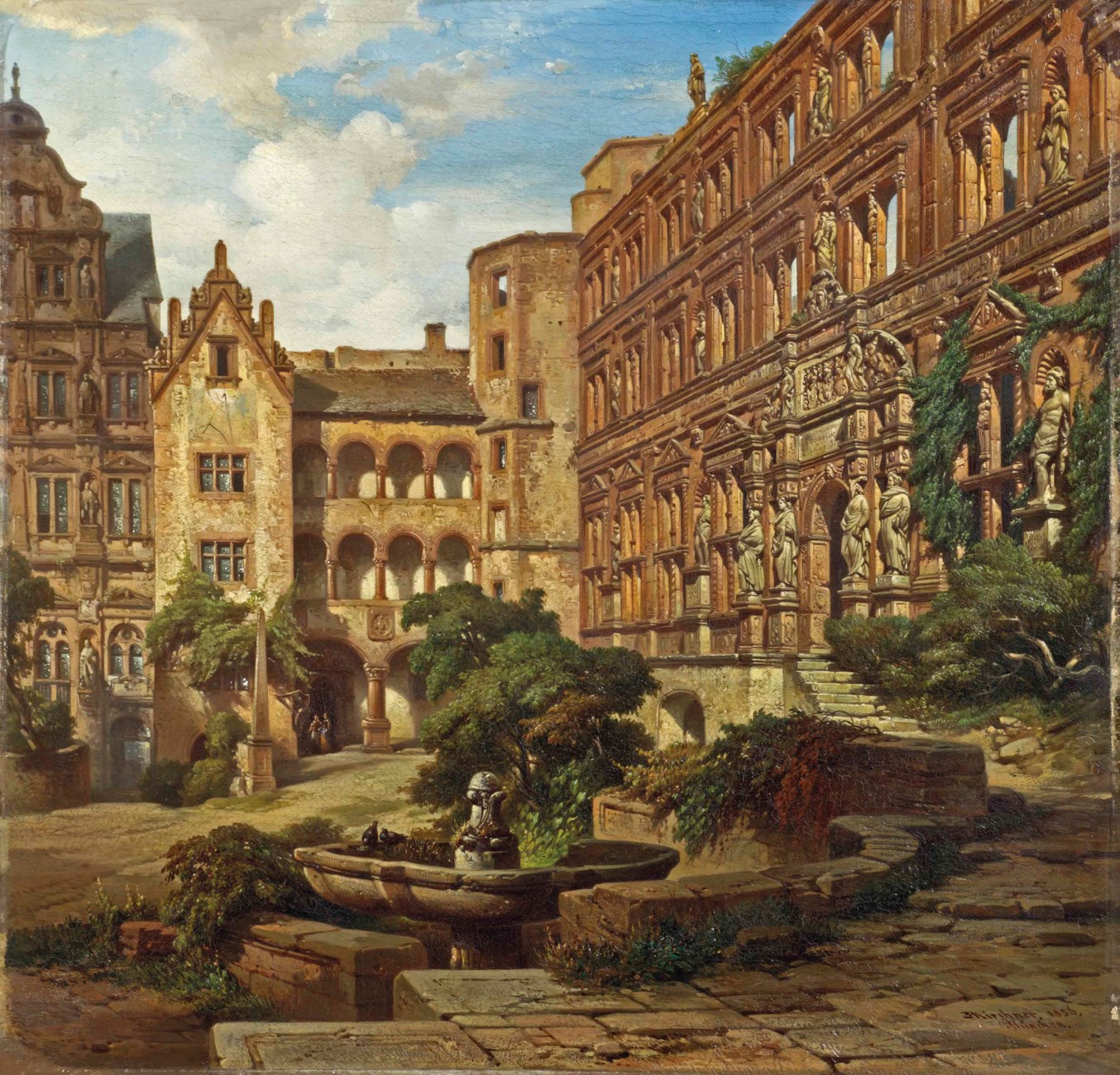 Albert Emil Kirchner (Leipzig 1813-1885 Munich) , Heidelberg Castle ...