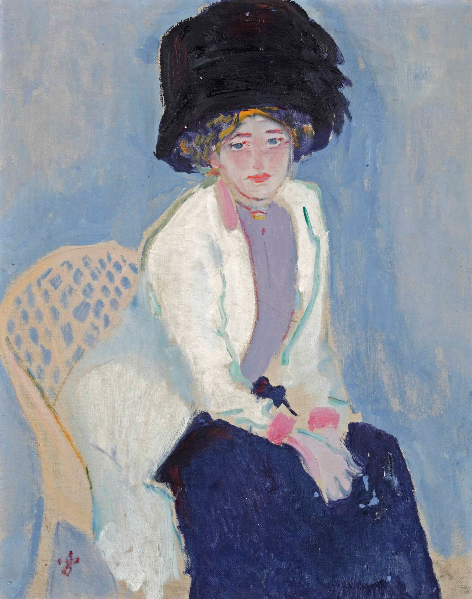 Jan Sluijters (1881-1957) , A portrait of Greet with a hat | Christie's
