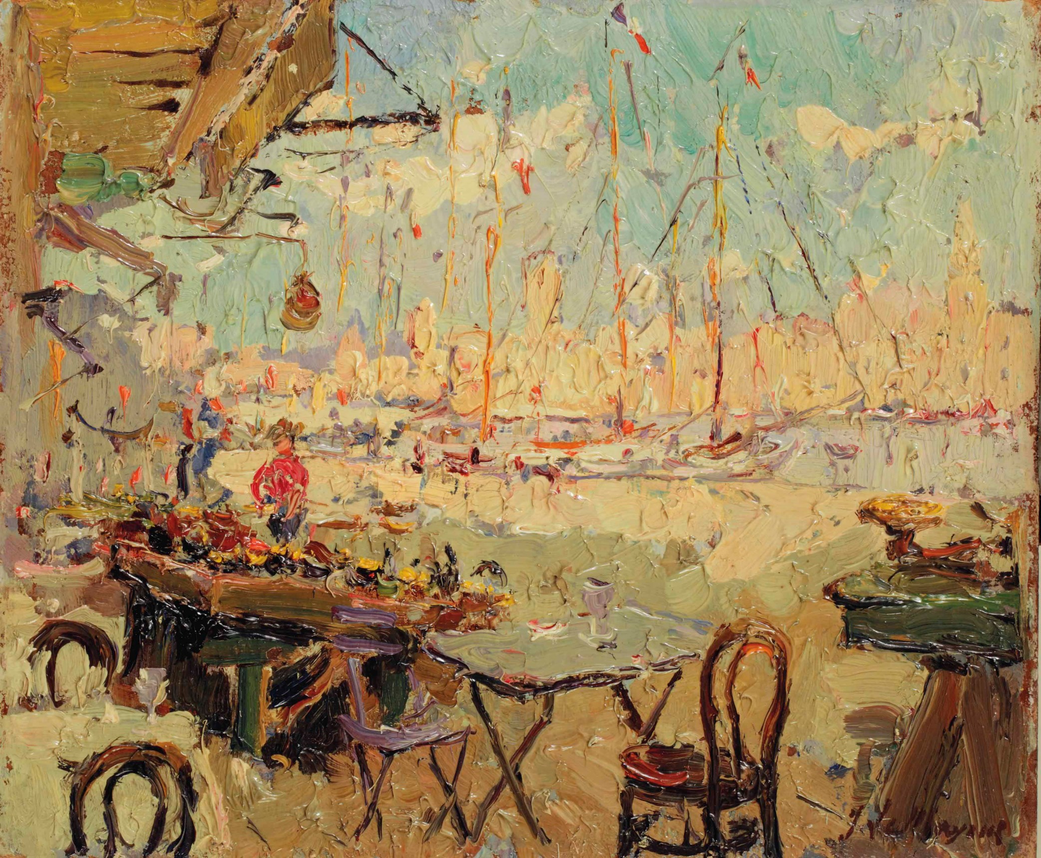 Adrien-Jean le Mayeur de Merprès (1880-1958) , View from a terrace in ...