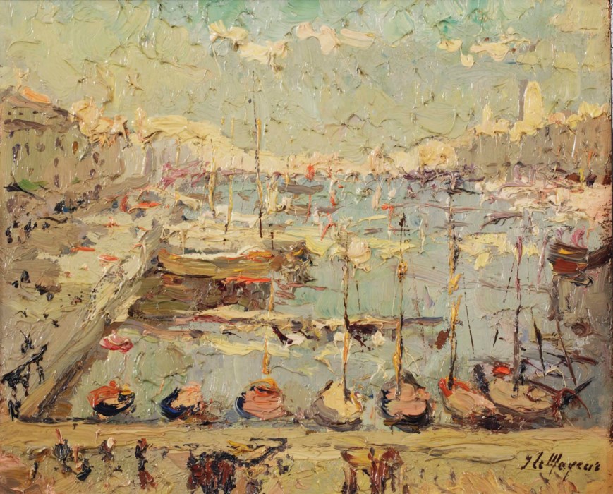 Adrien Jean Le Mayeur de Merprès (1880-1958) , View of the harbour of ...