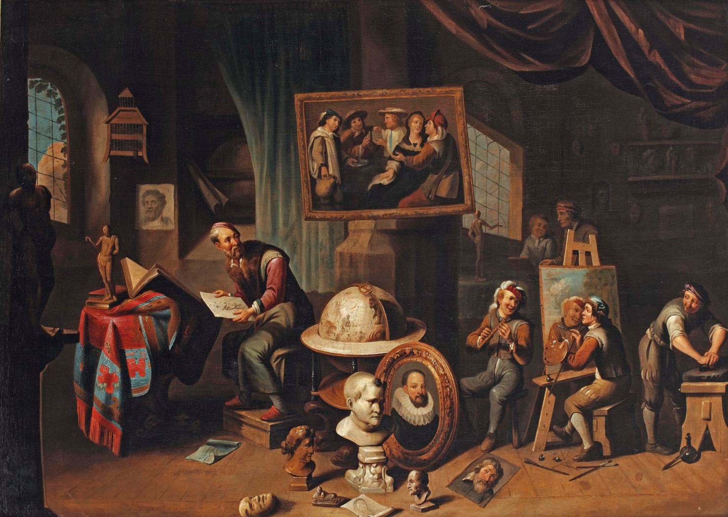 Circle of Gerard Thomas (Antwerp 1663-1720) , An artist's studio ...