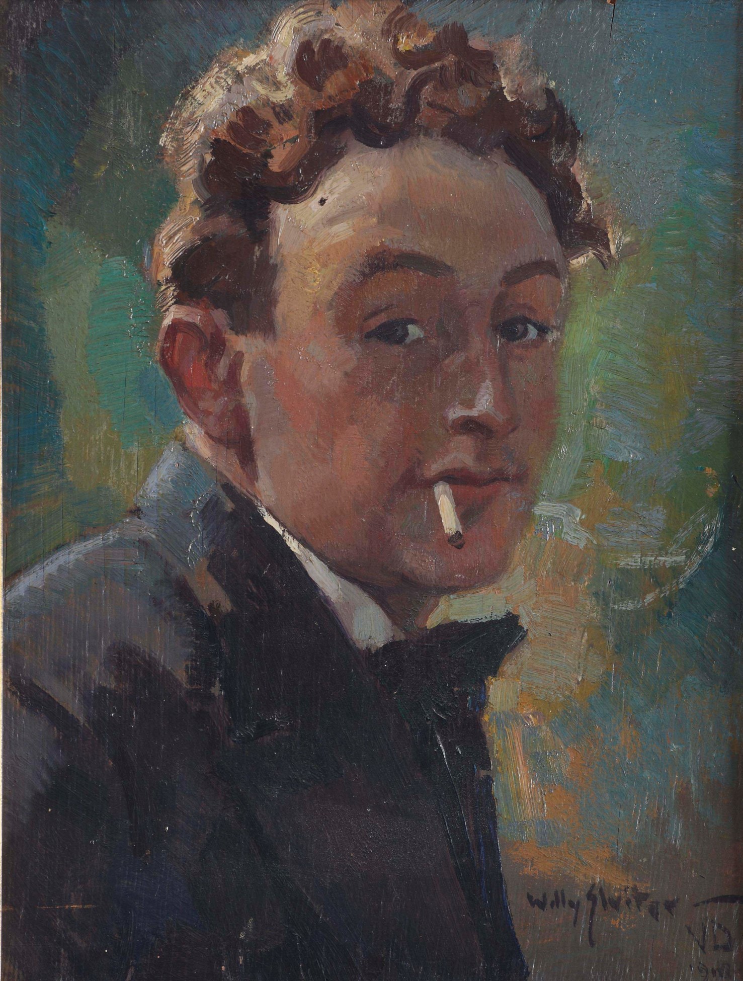 Willy Sluiter (Amersfoort 1873-1949 The Hague) , Portrait of the artist ...