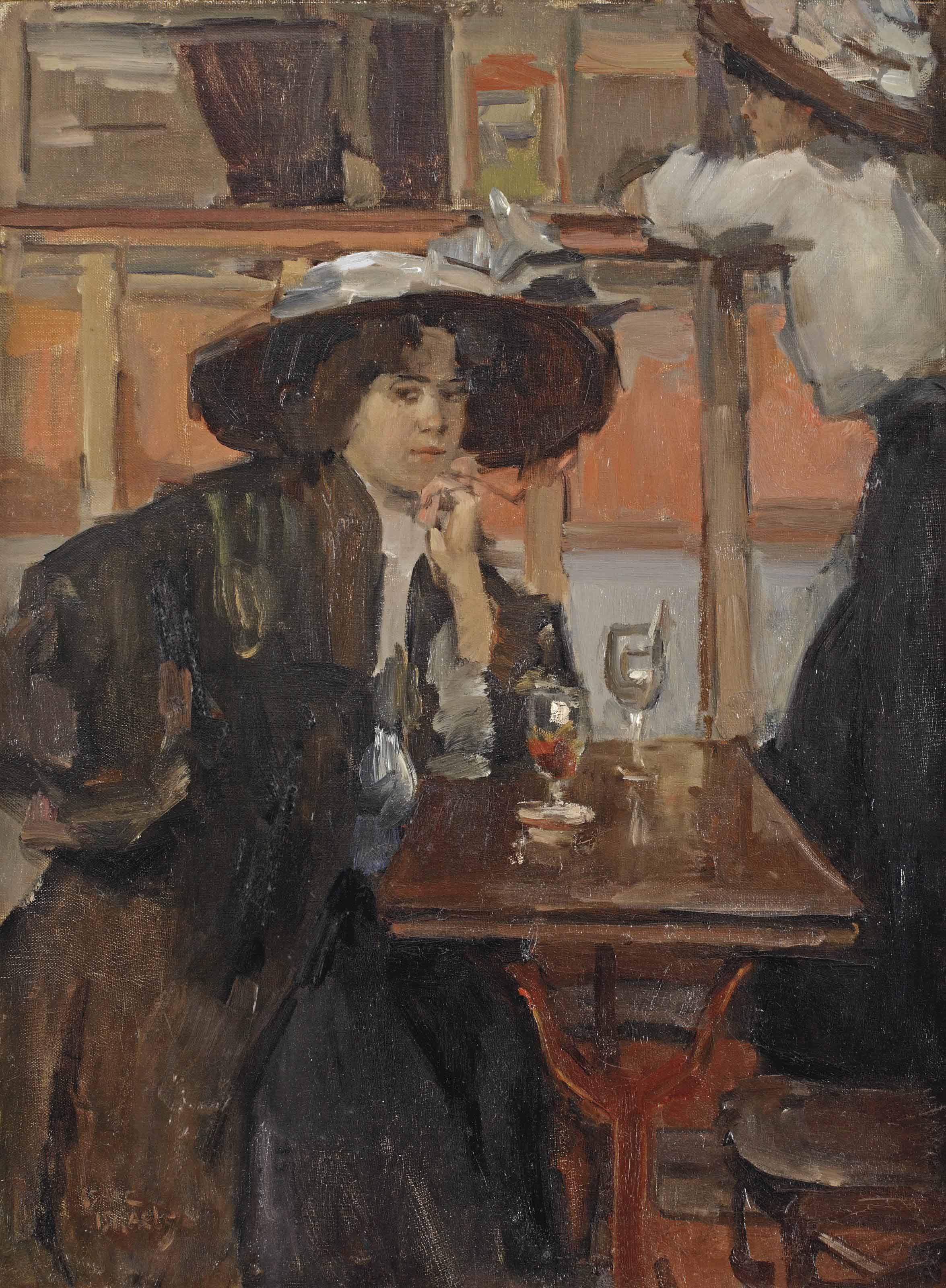 Isaac Israels (Amsterdam 1865-1934 The Hague) , In the café, Paris ...