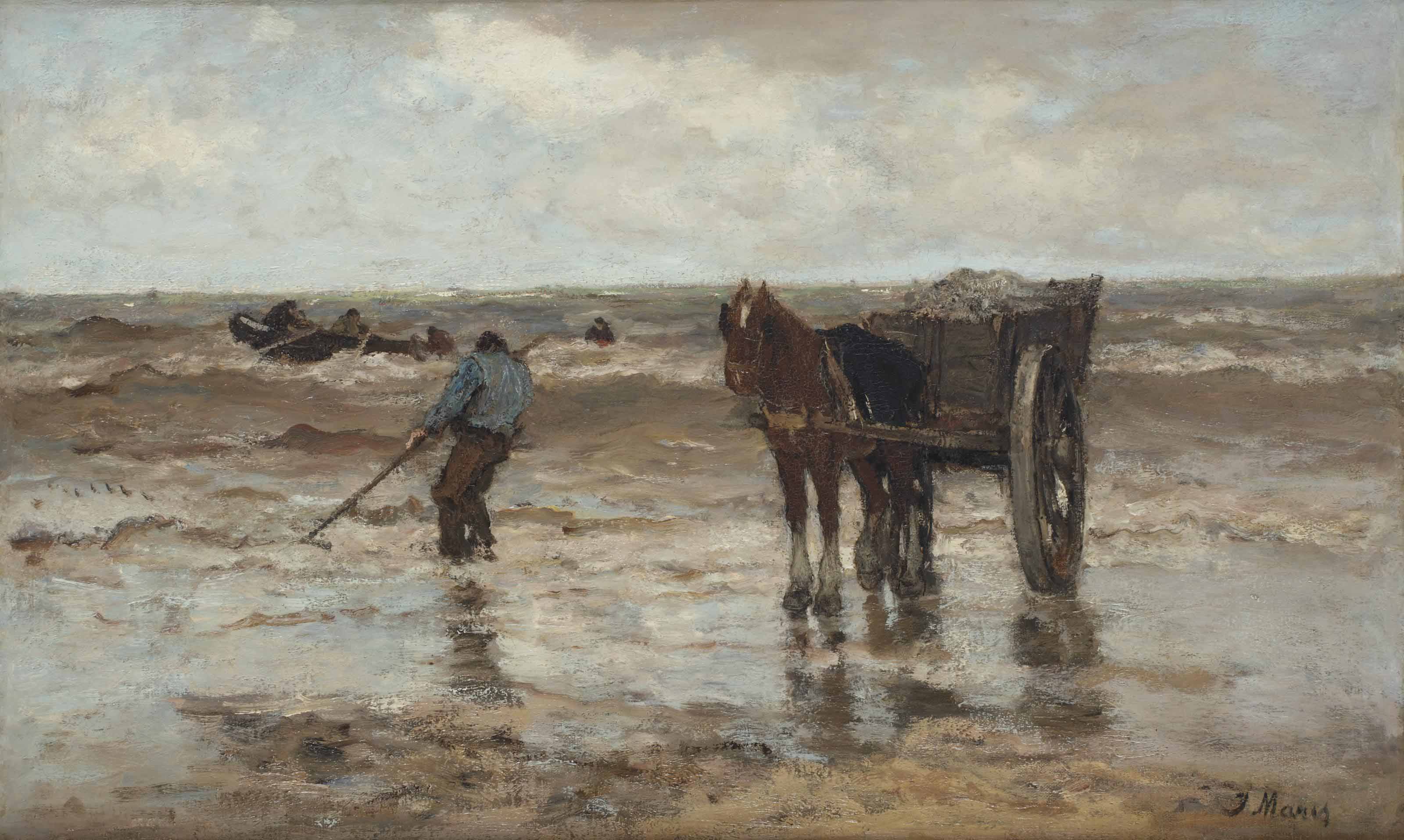 Jacob Maris (The Hague 1837-1899 Karlsbad) , Gathering seaweed | Christie's