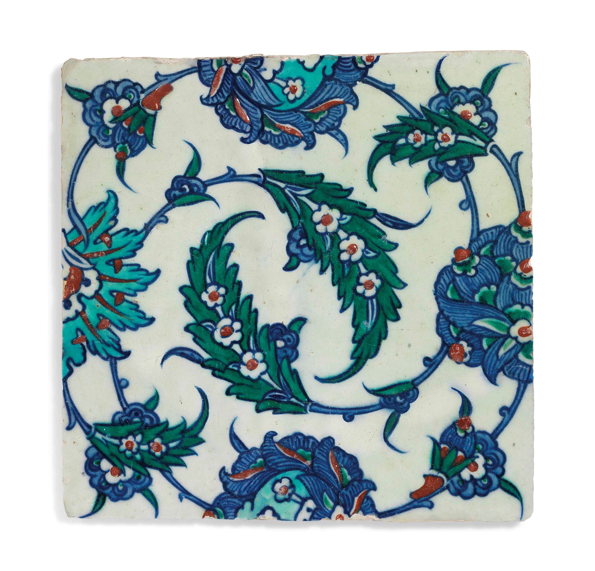 AN IZNIK POTTERY TILE, OTTOMAN TURKEY, EARLY 17TH CENTURY | Christie's