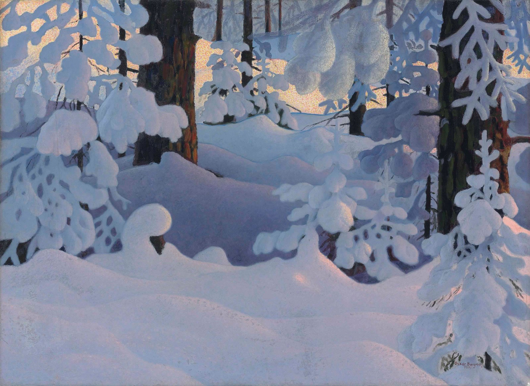 Oskar Bergman (Swedish, 1879-1963), A forest in winter | Christie's