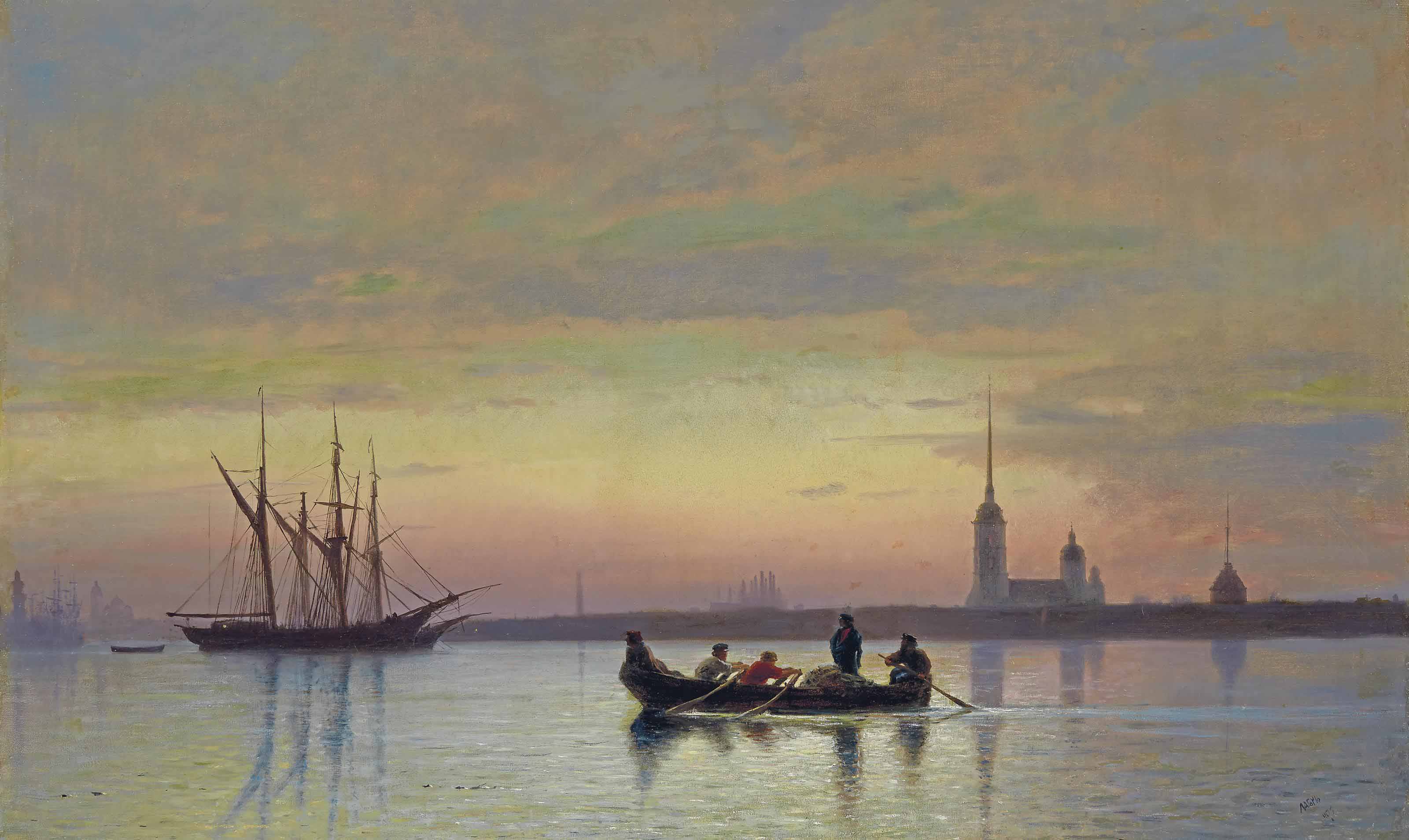 Lev Lagorio (1827-1905) , The Neva at dusk, St Petersburg | Christie's