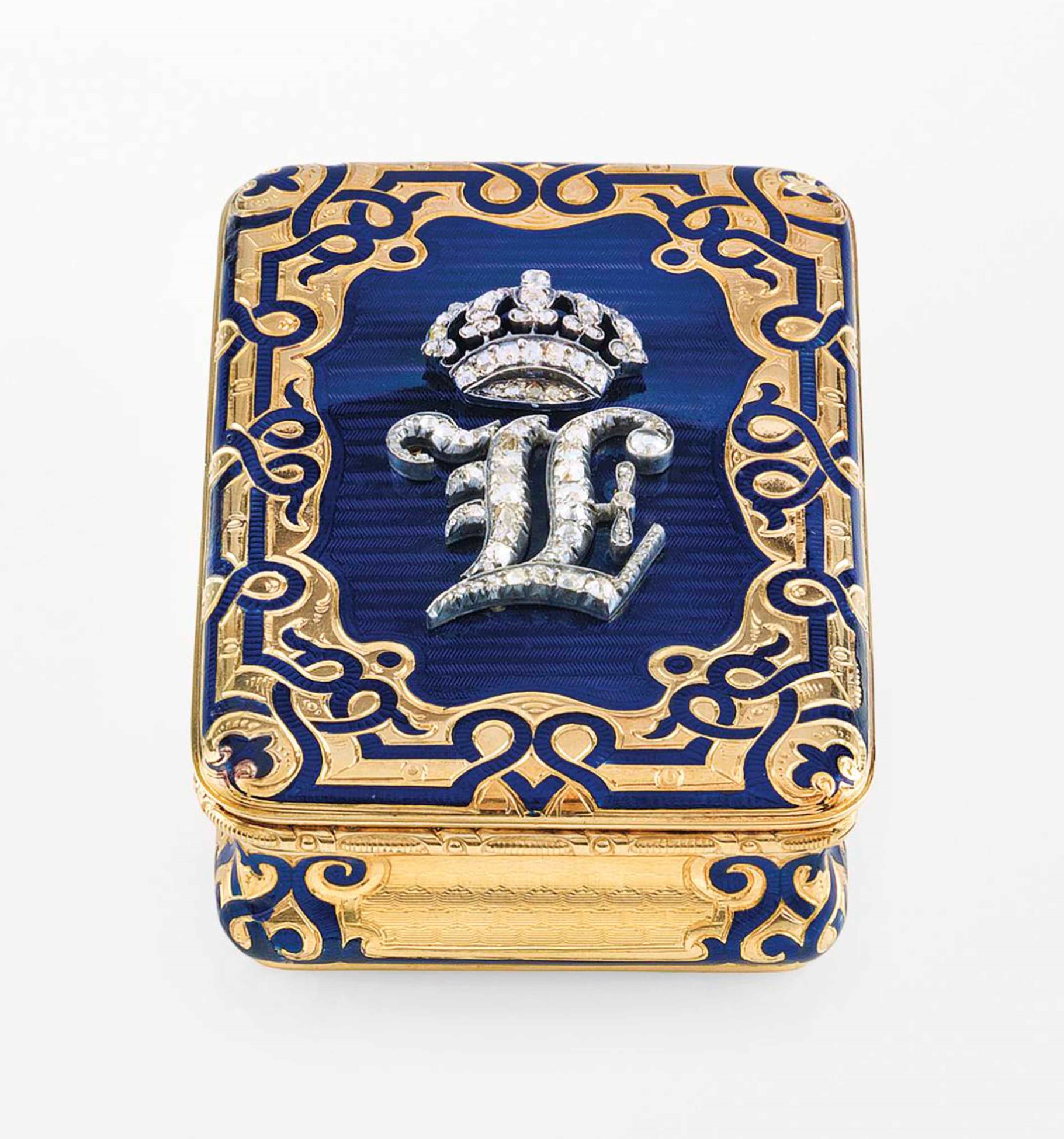 A FRENCH JEWELLED ENAMELLED GOLD PRESENTATION SNUFF-BOX, PARIS, CIRCA ...