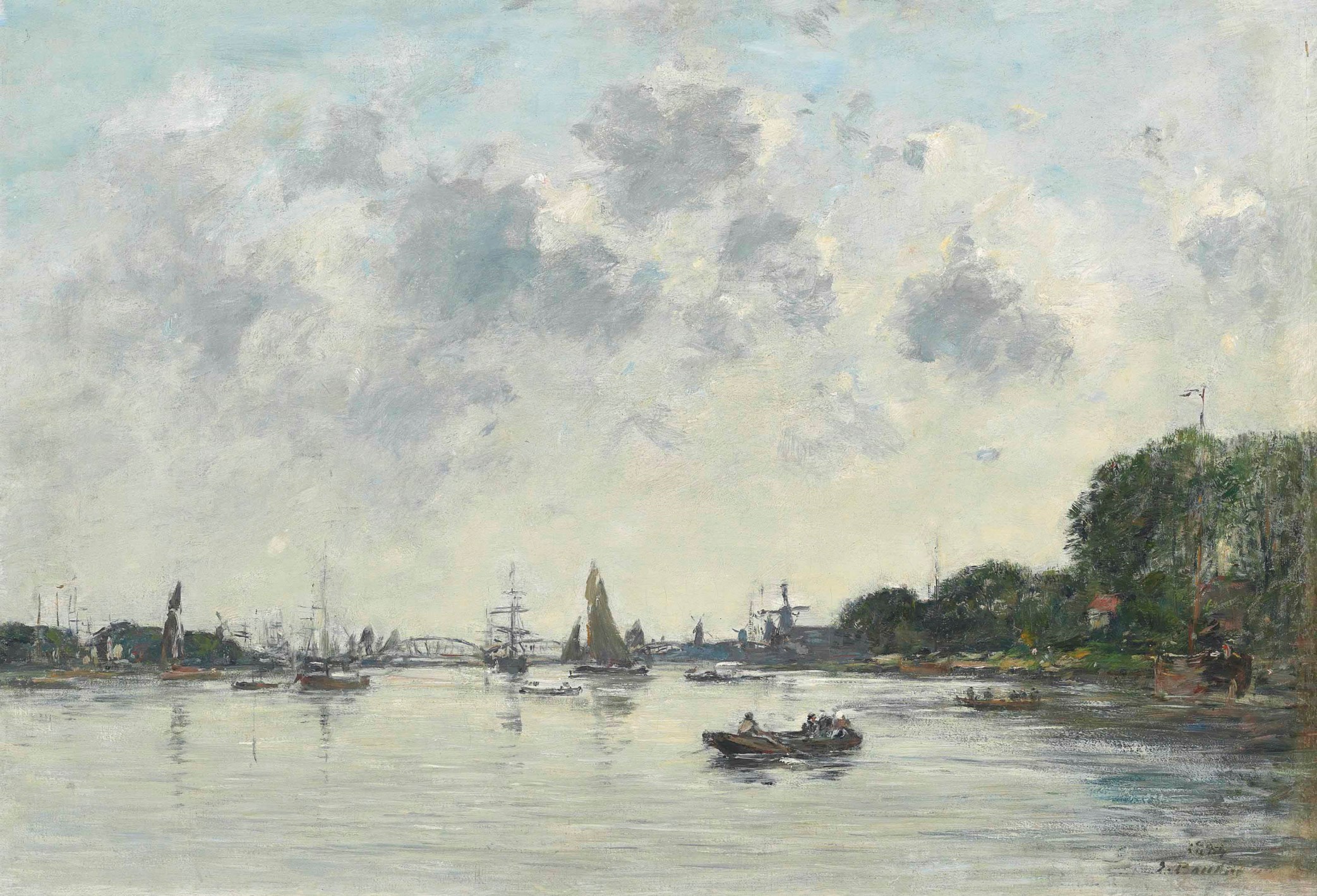 Eugène Boudin (1824-1898) , Dordrecht. La Meuse | Christie's