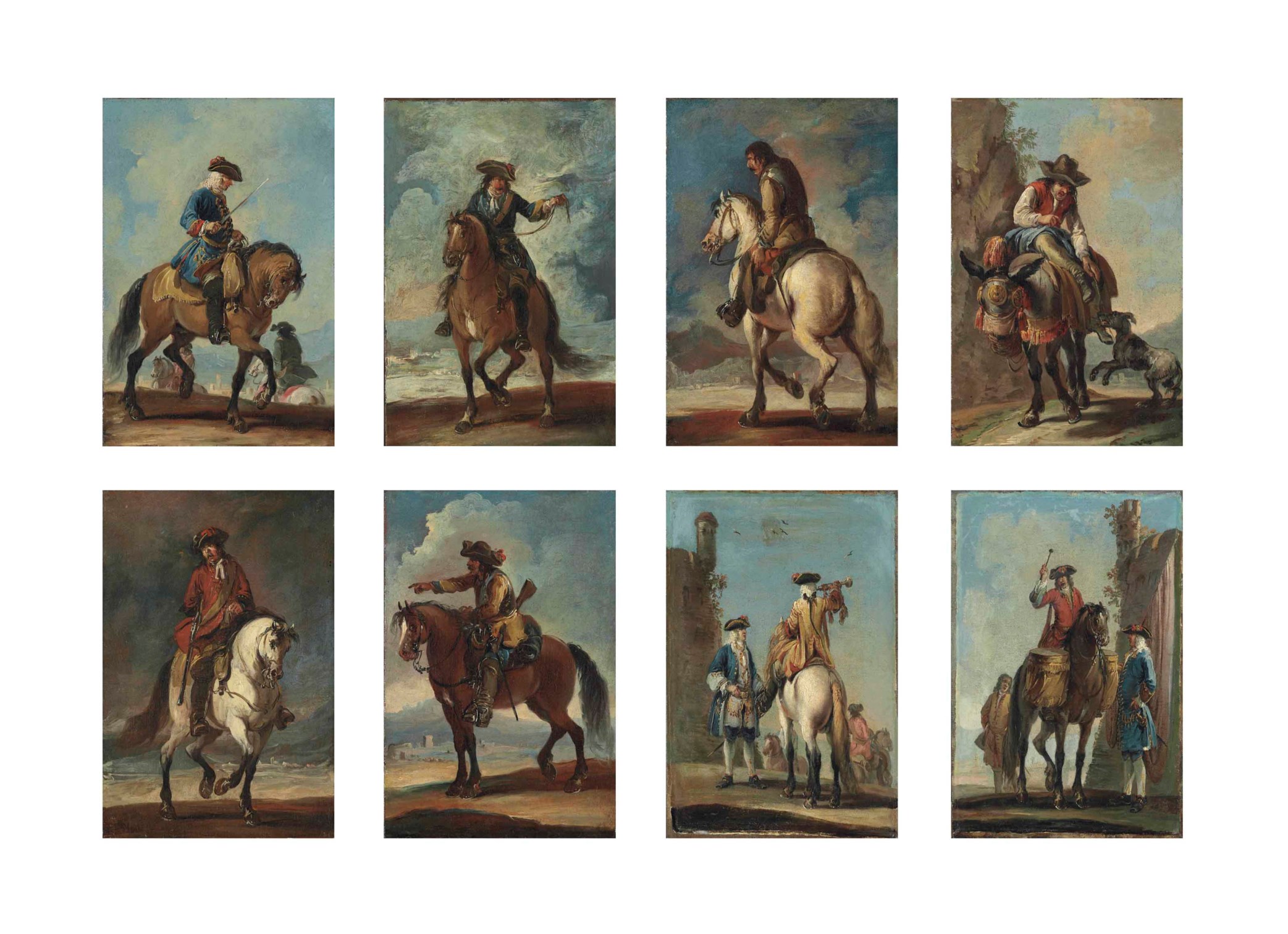 Francesco Simonini (Parma 1686-1755 Florence), A set of eight ...