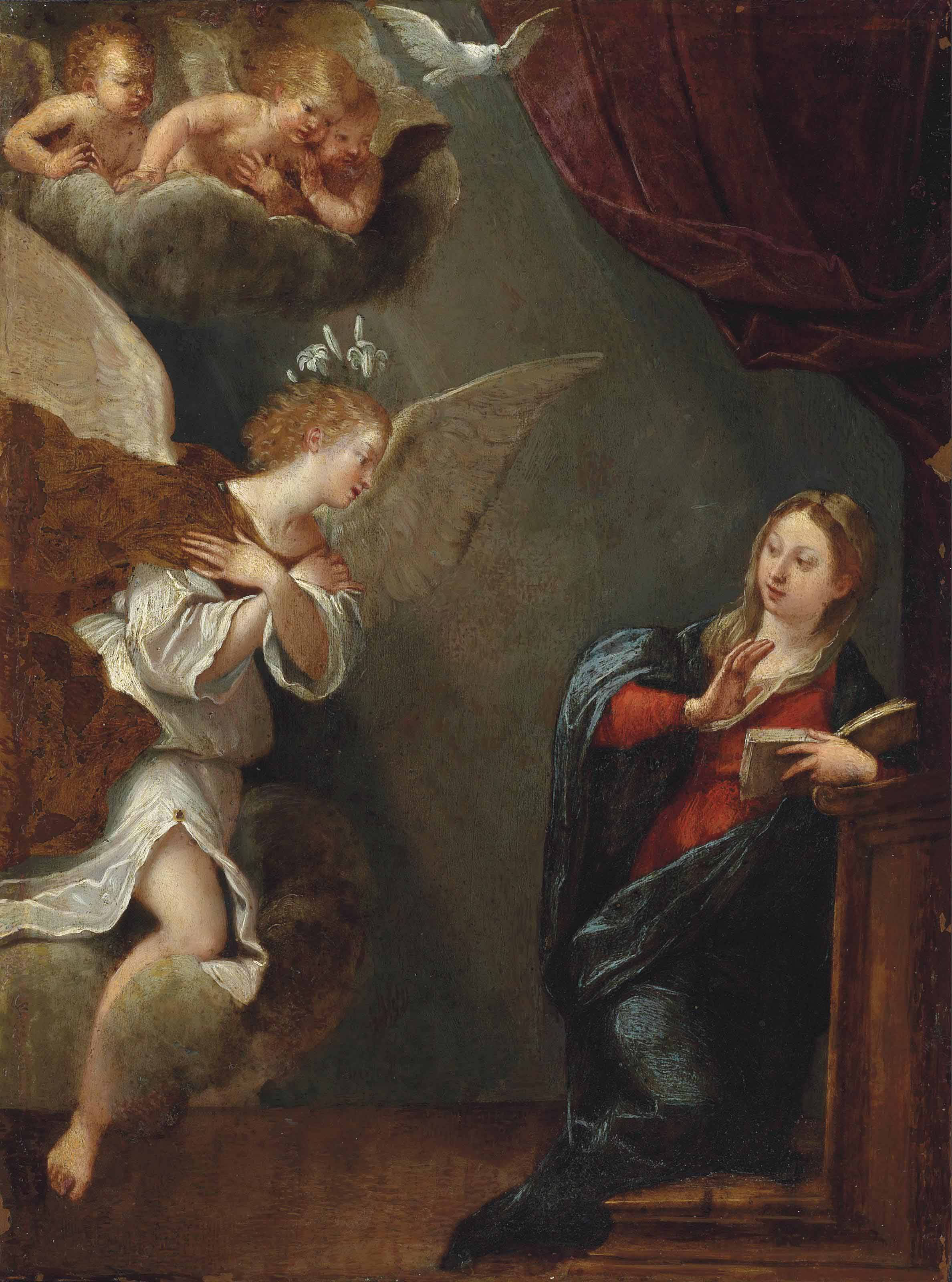 Attributed to Francesco Albani (Bologna 1578-1660) , The Annunciation ...